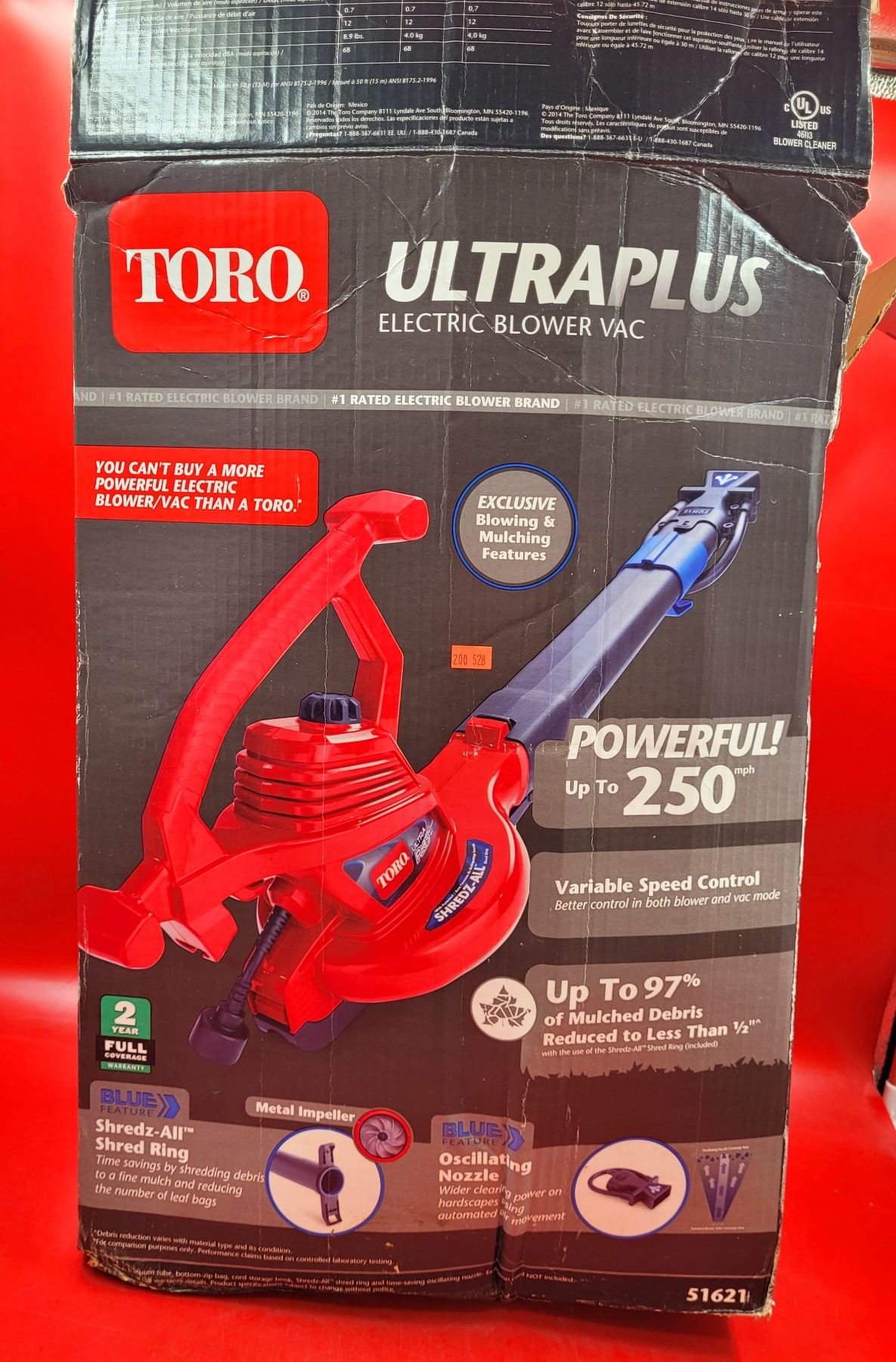 Toro UltraPlus Electric Blower Vac