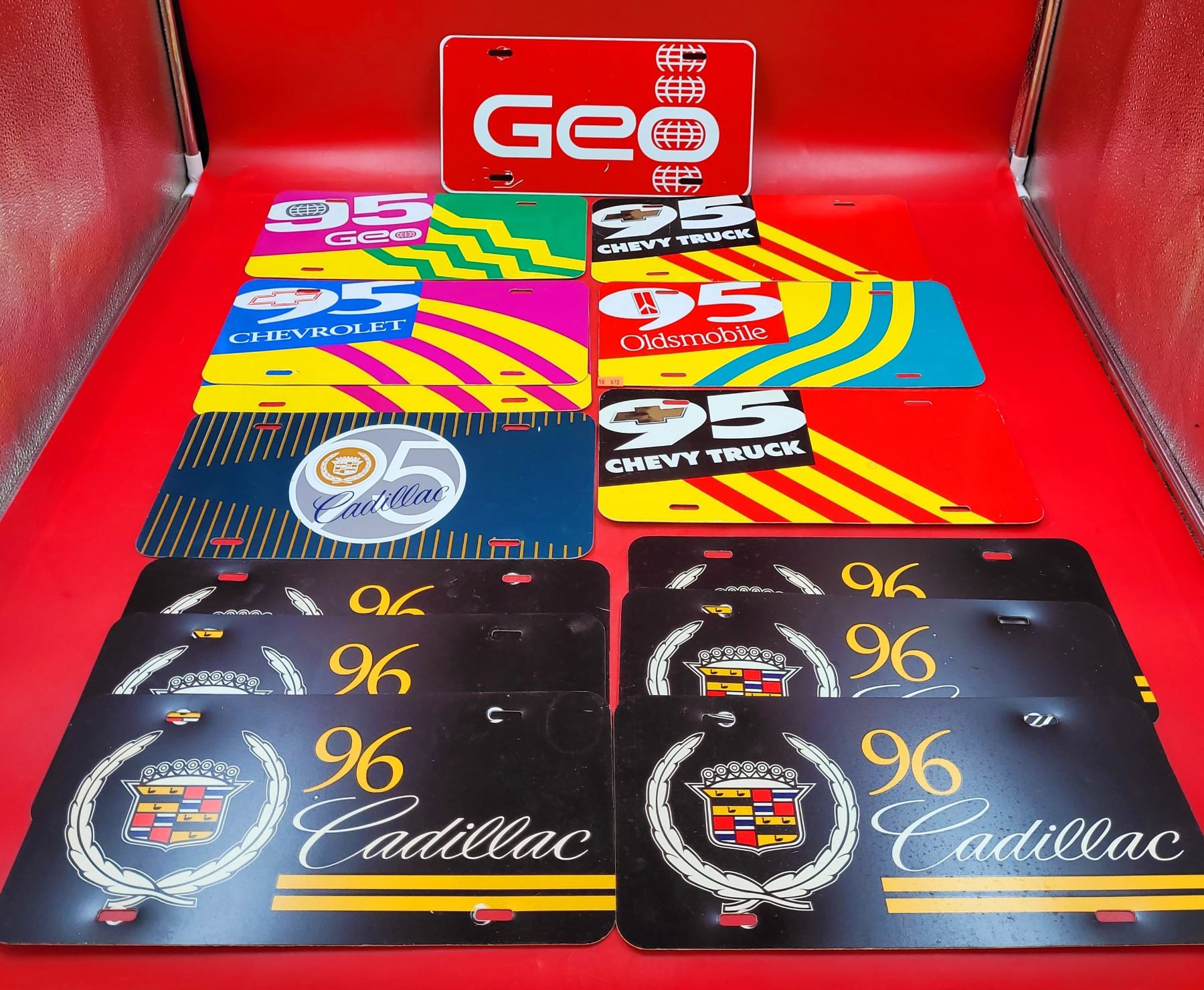 Cadillac, Chevy, & Geo Souvenir License Plates