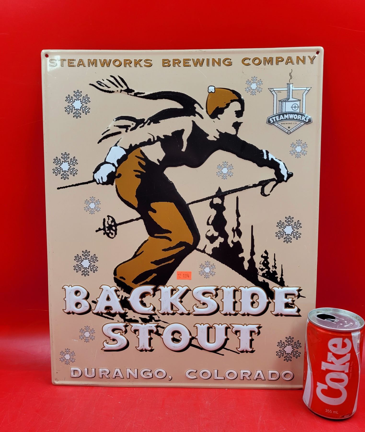 Embossed Tin Steamworks Brewing Co. Advertising Sign