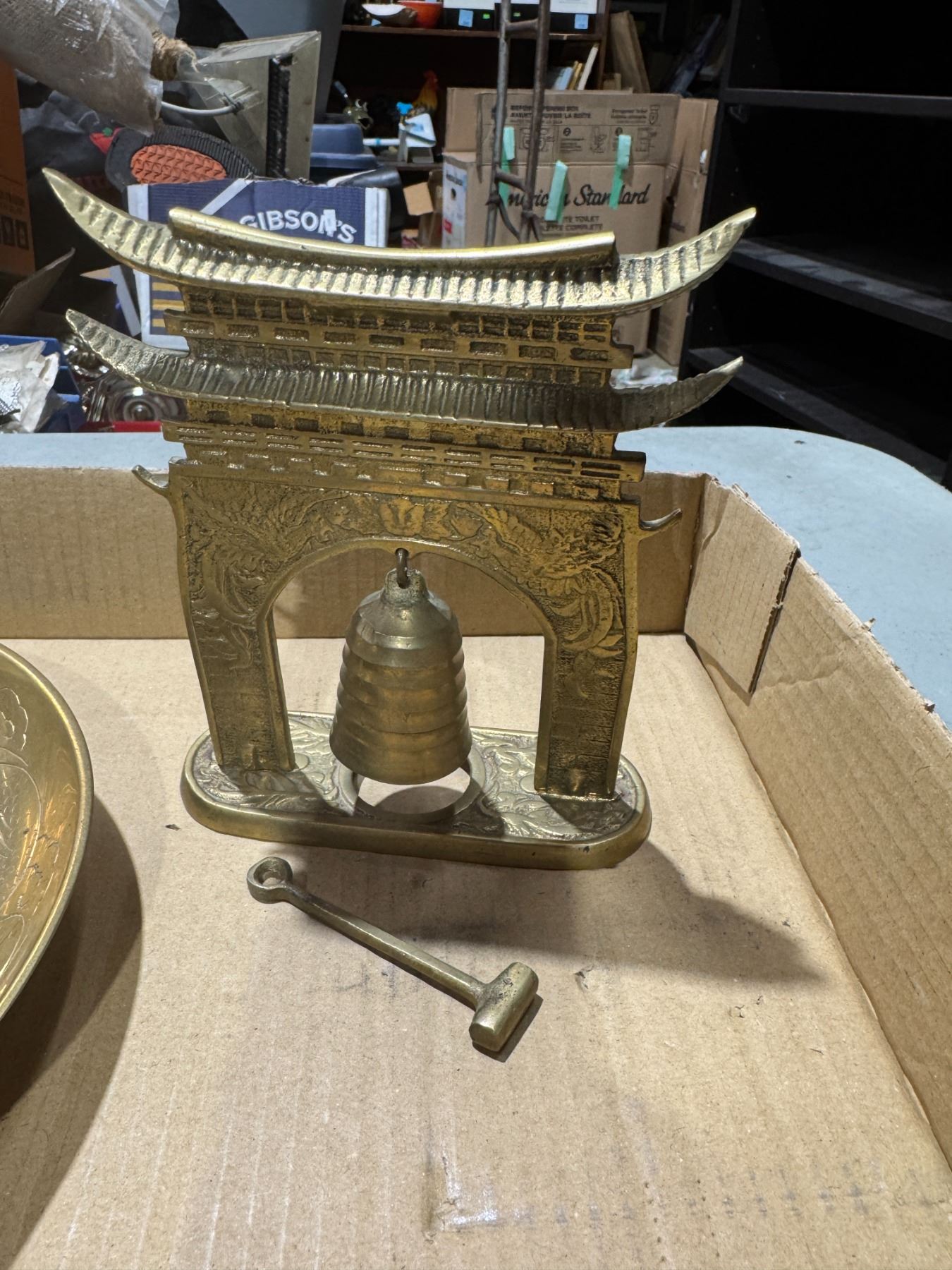 Breast brass Bell missing one screw