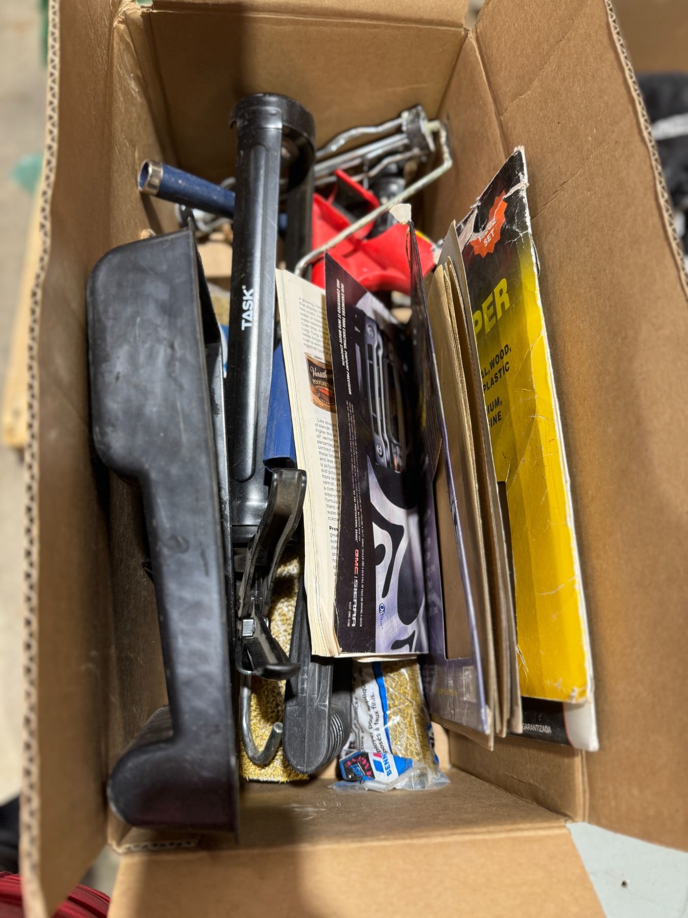 Sandpaper, painting items, etc.