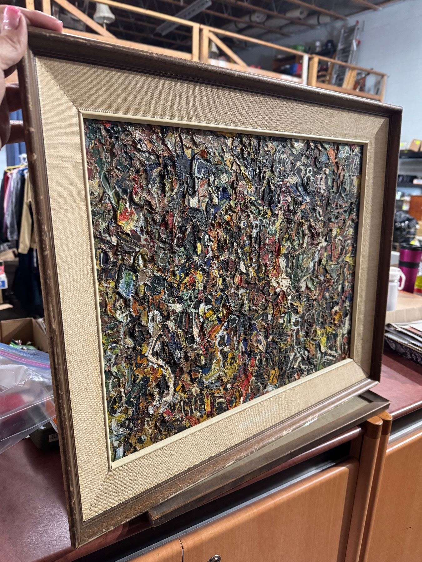 Mid Century Abstract Expressionist Oil Painting on Masonite Panel ...