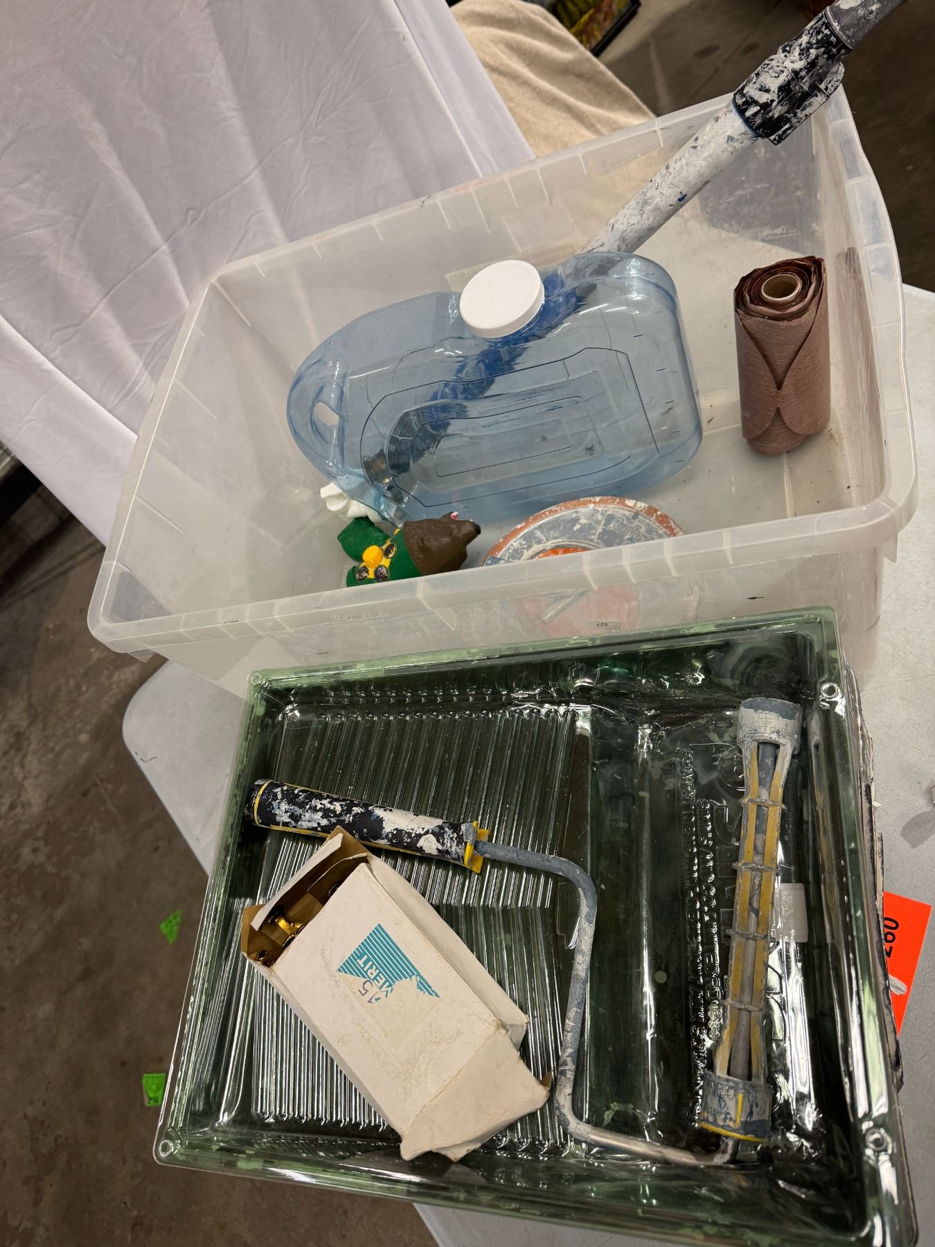 Painting supplies, etc.