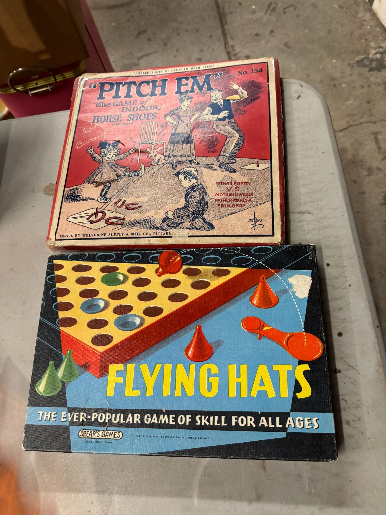 Flying hats and pet games vintage