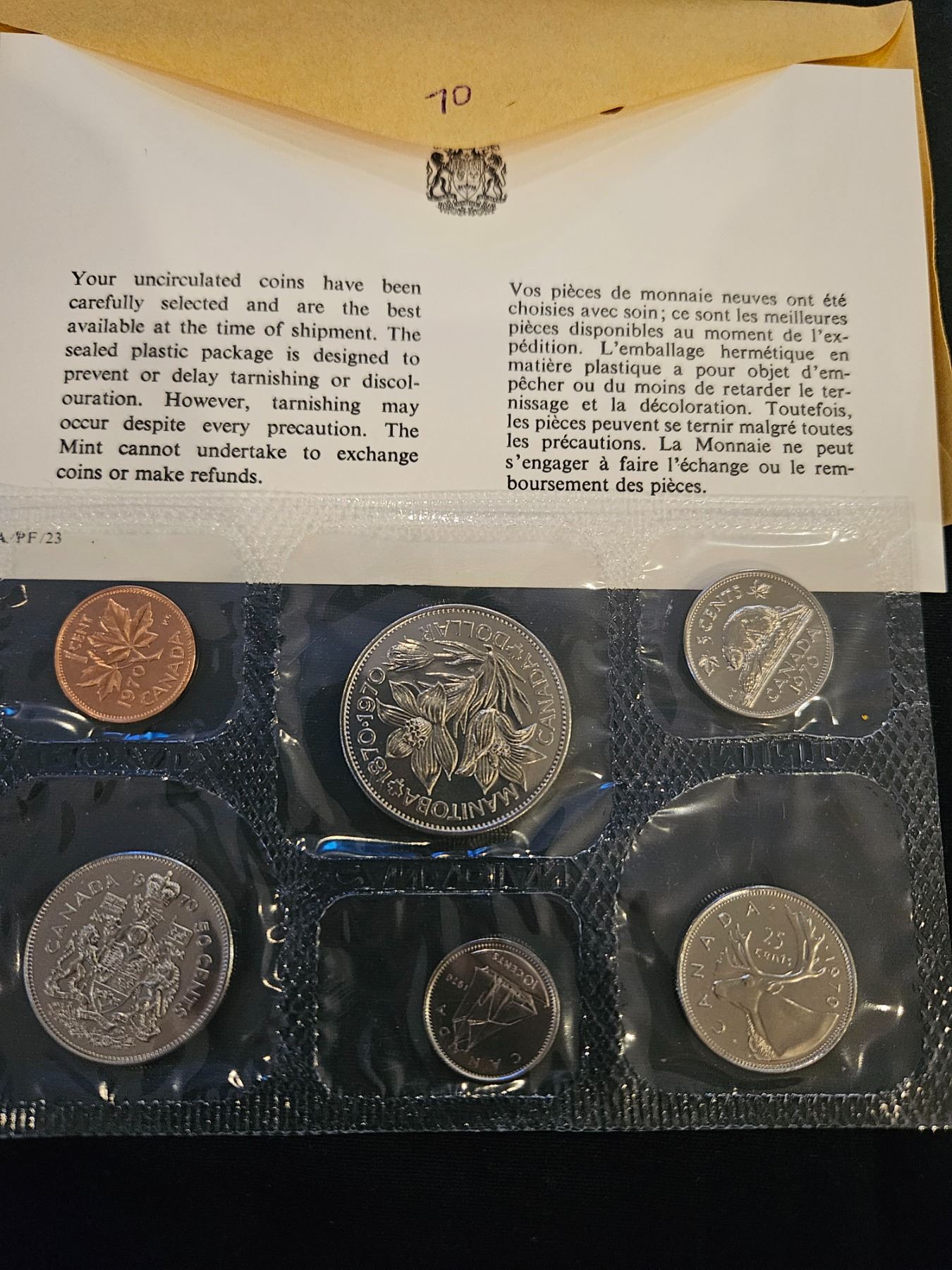 1970 Uncirculated Canadian coins
