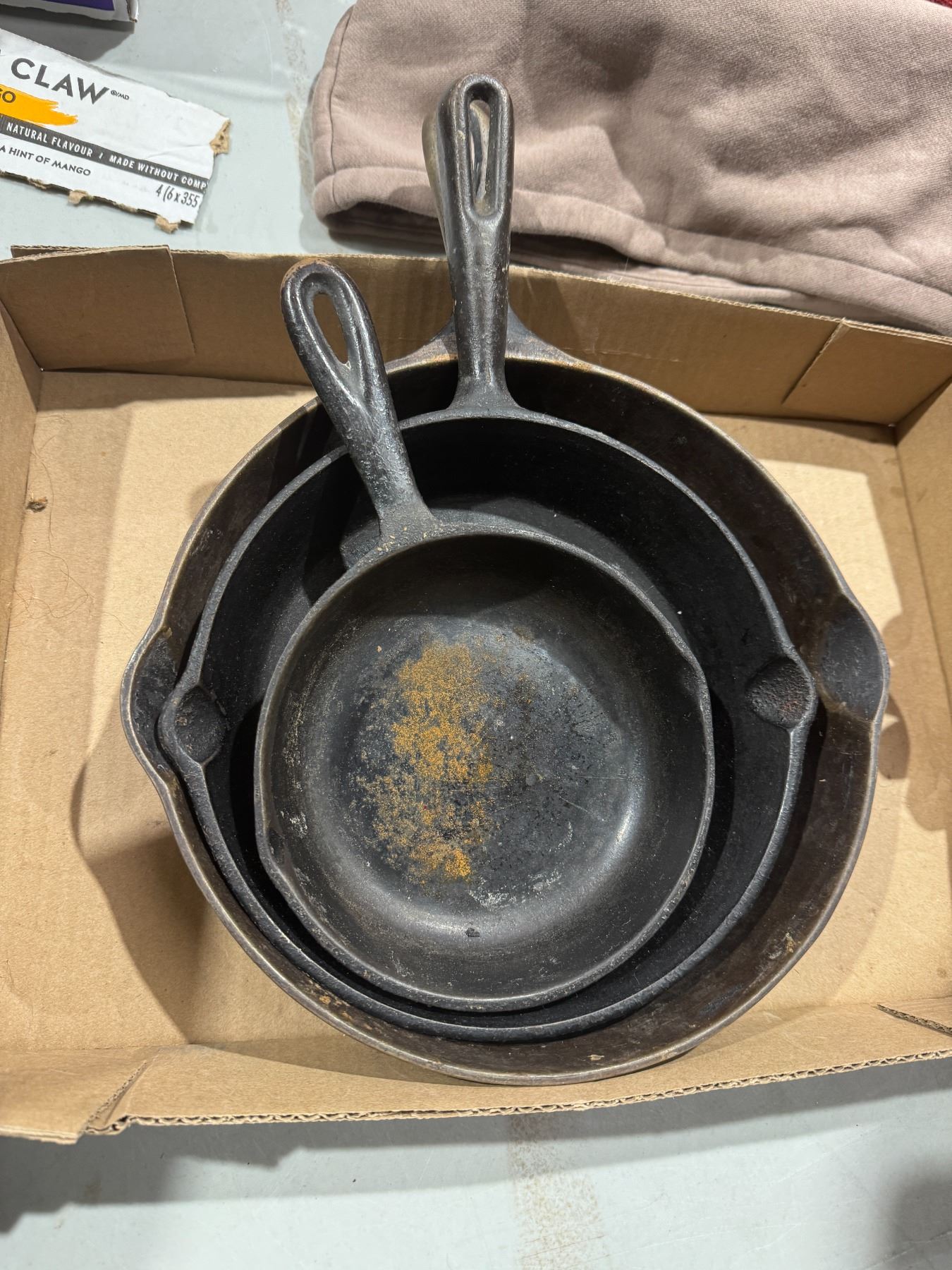 Cast-iron frying pans
