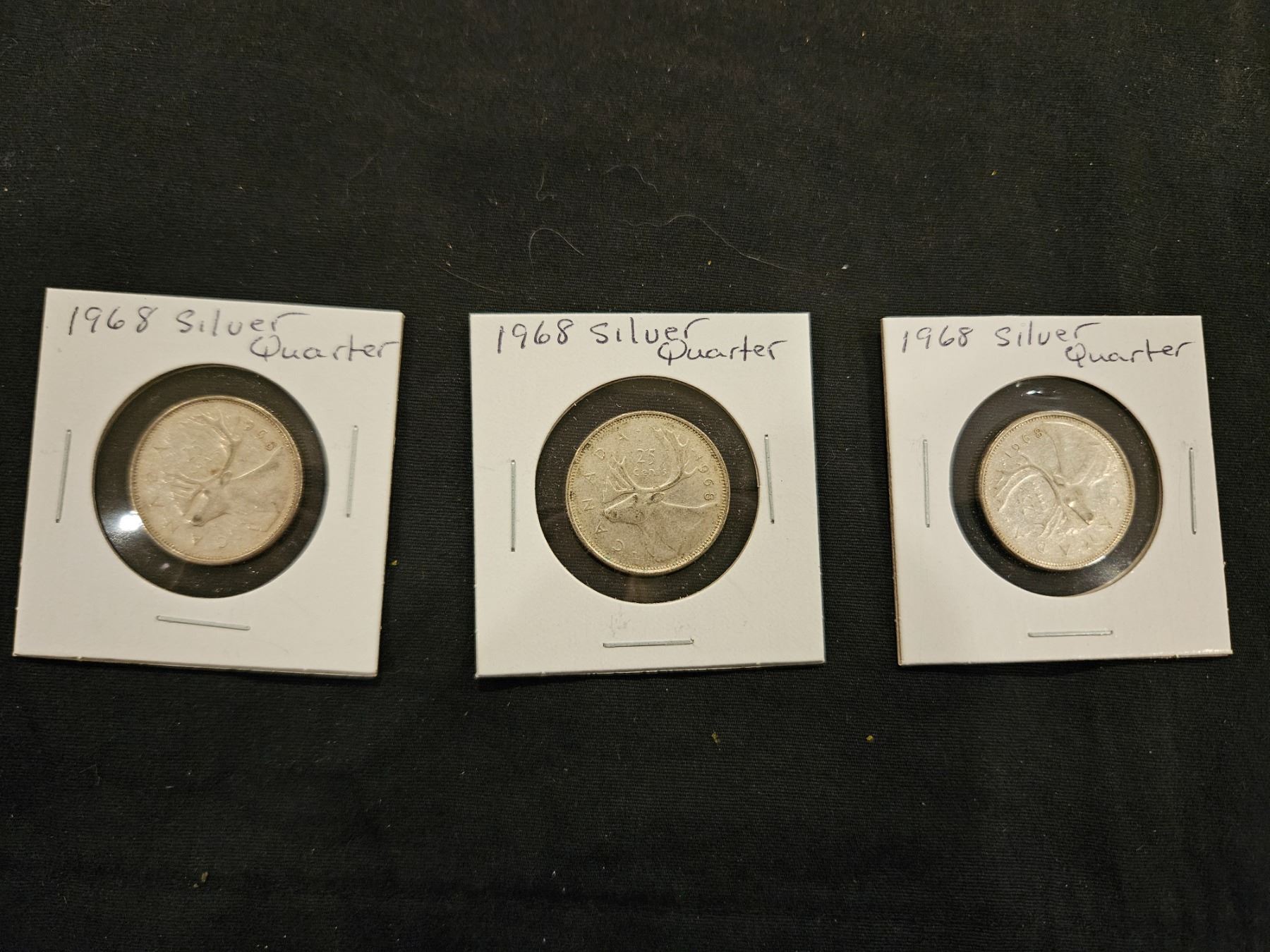 1968 Silver quarters x3