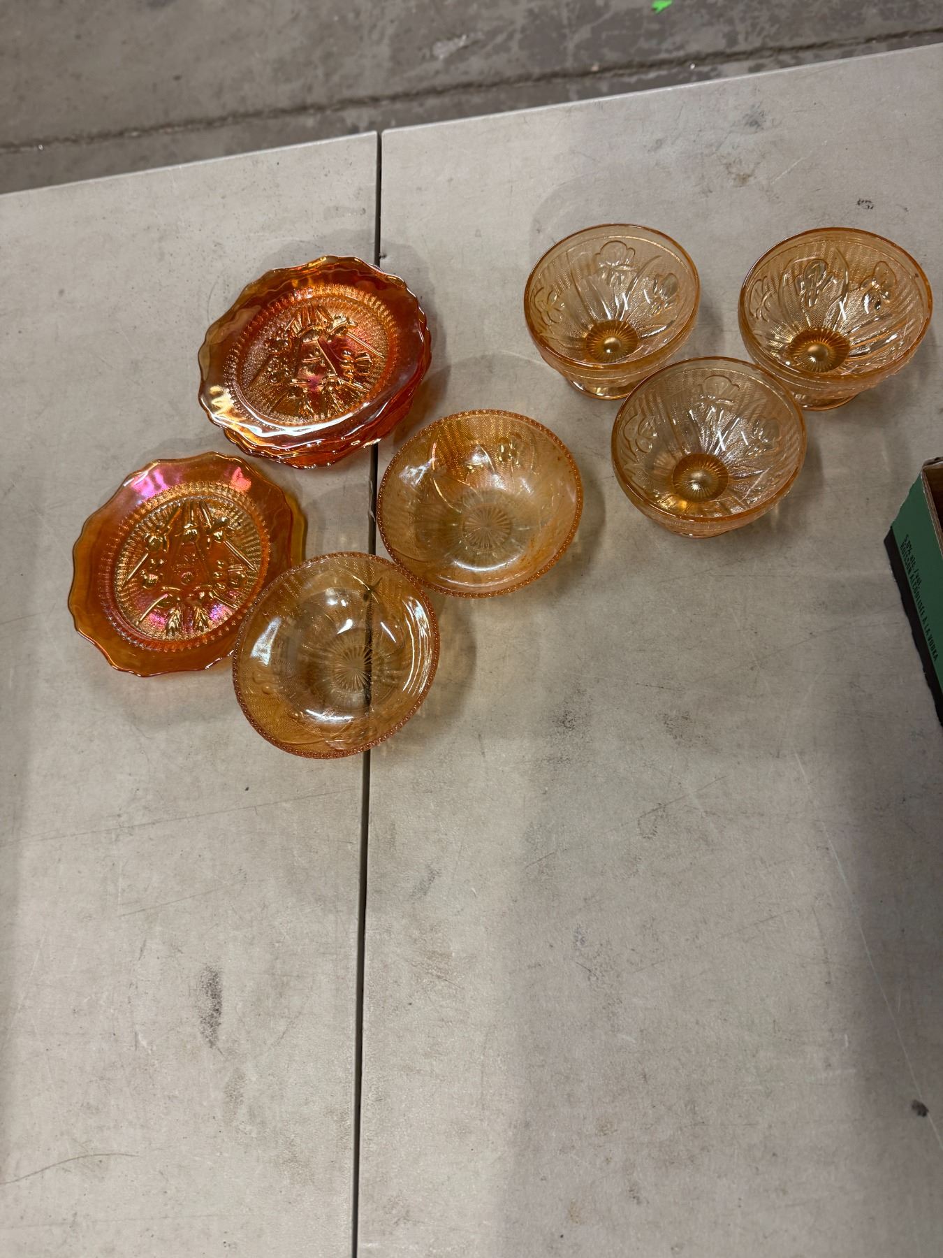 Carnival glass, etc.