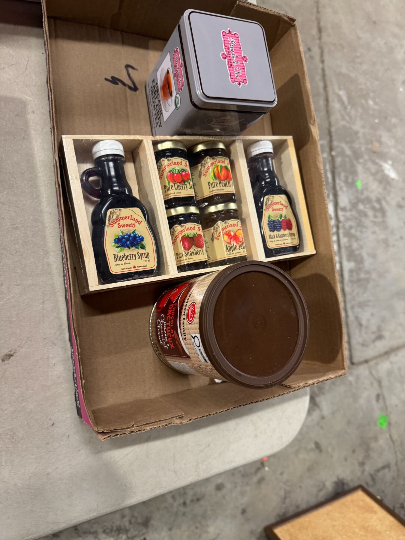 Jam, hot, chocolate, tea, etc.