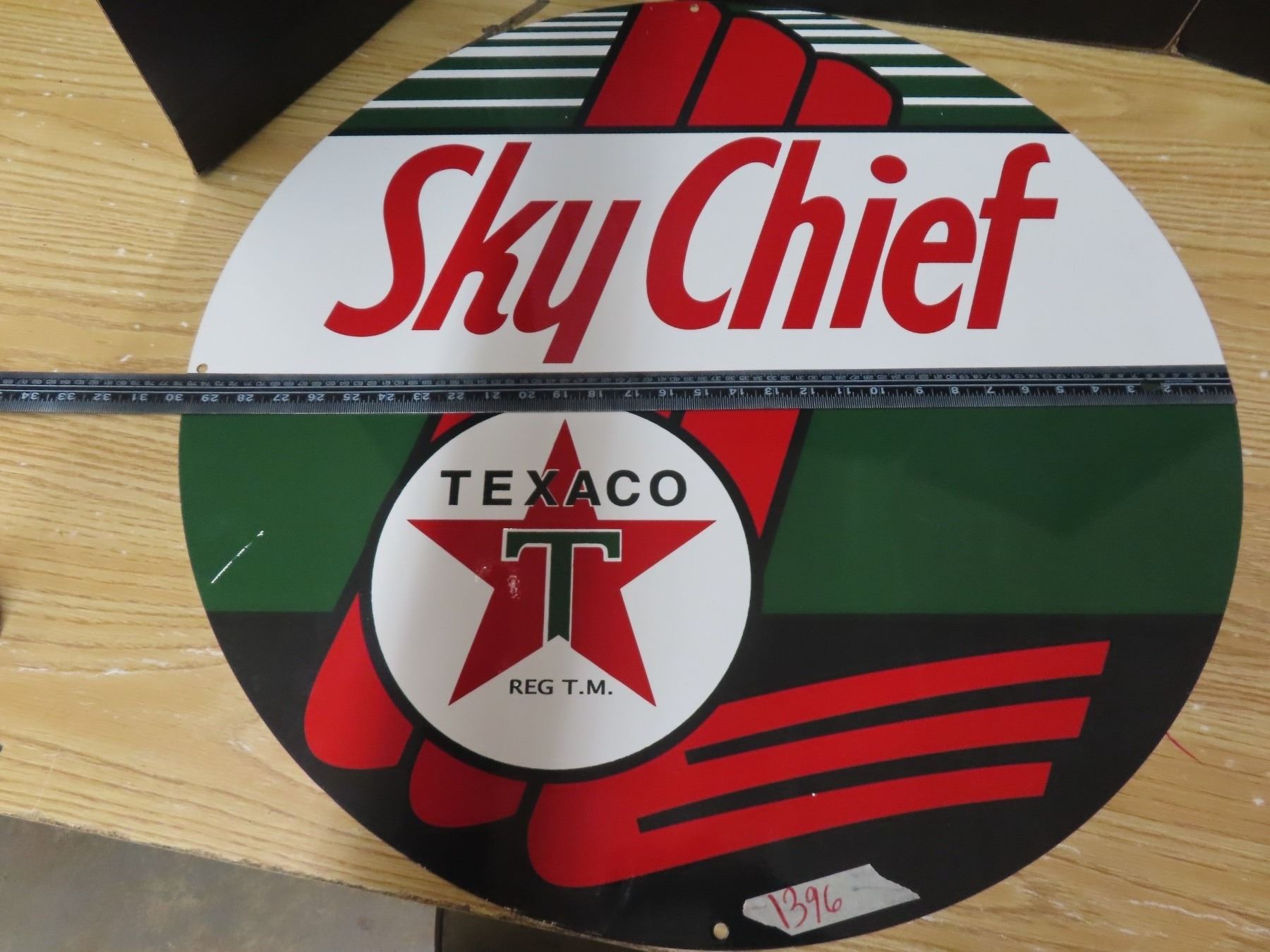 30" Texaco porcelain sign - nice reproduction - Schmalz Auctions