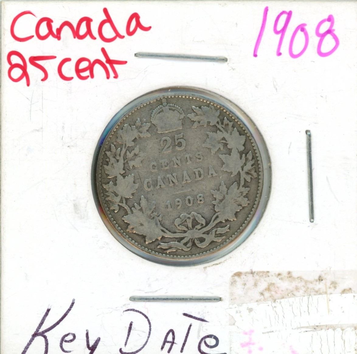 1908 canadian 25 cent coin - Schmalz Auctions