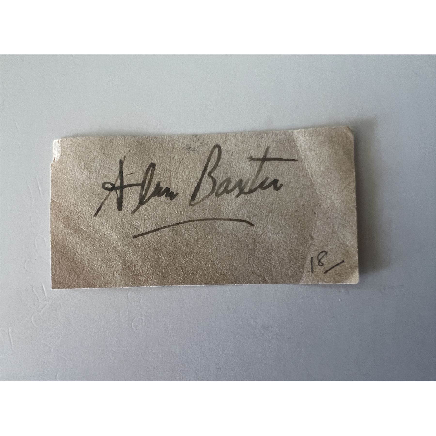 Actor Alan Baxter original signature