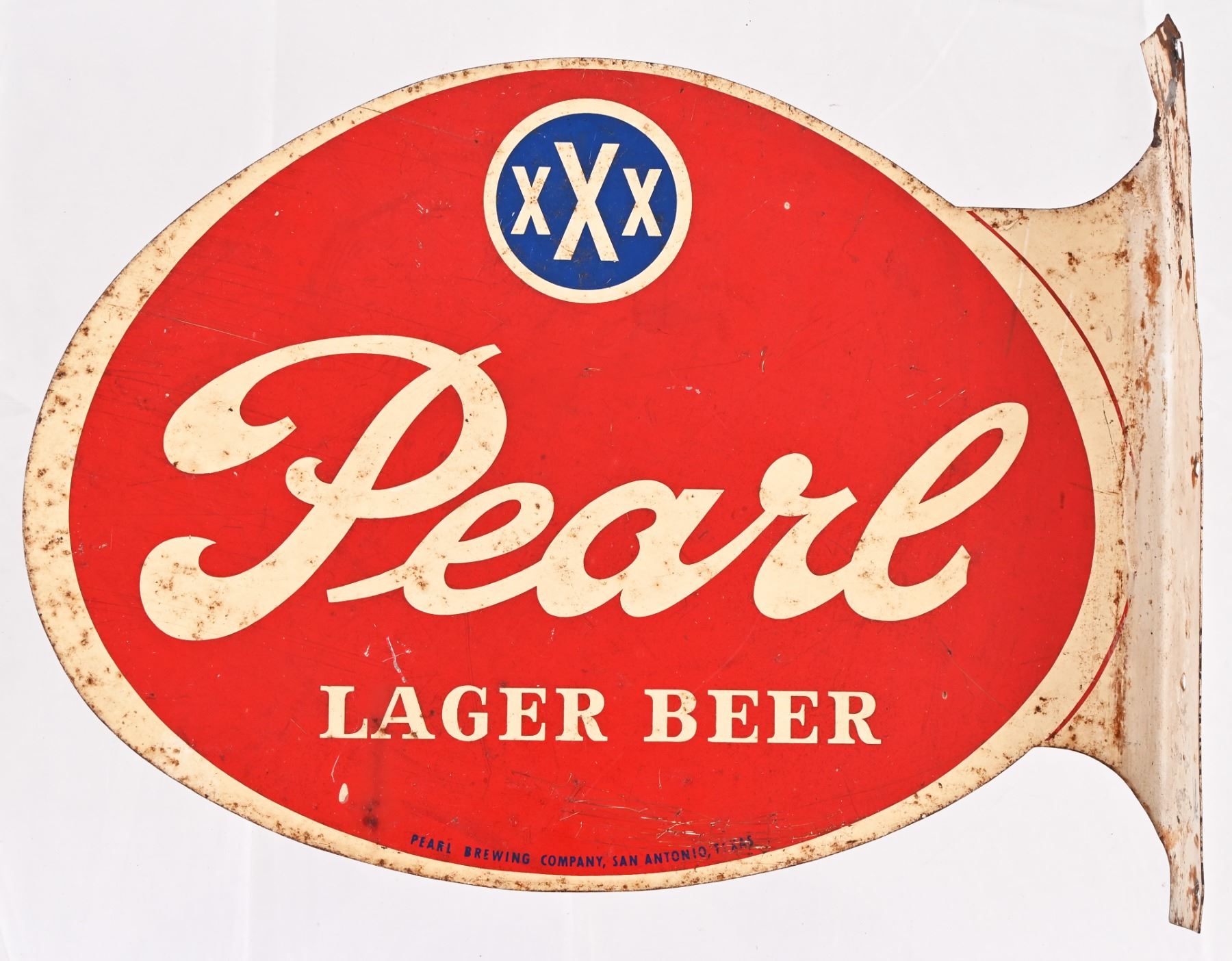 Pearl Lager Beer Metal Flange Sign