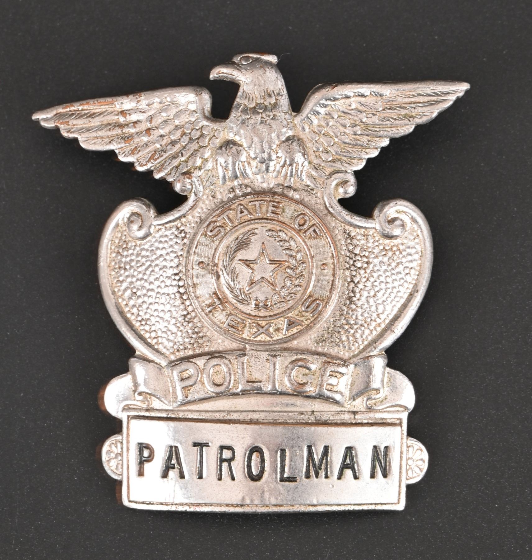 Texas State Police Patrolman Vintage Cap Badge