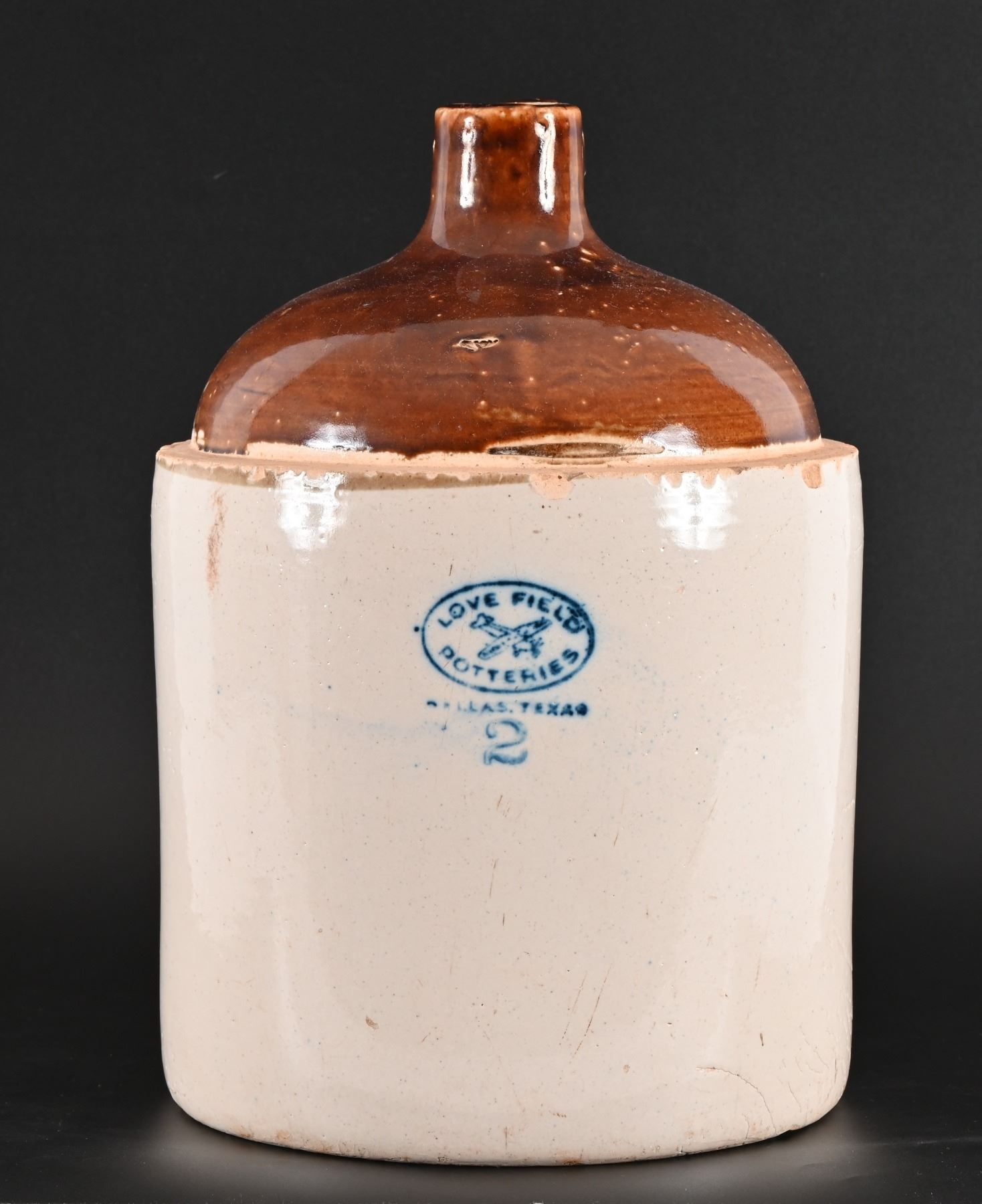 Love Field Potteries Dallas Texas Whiskey Jug