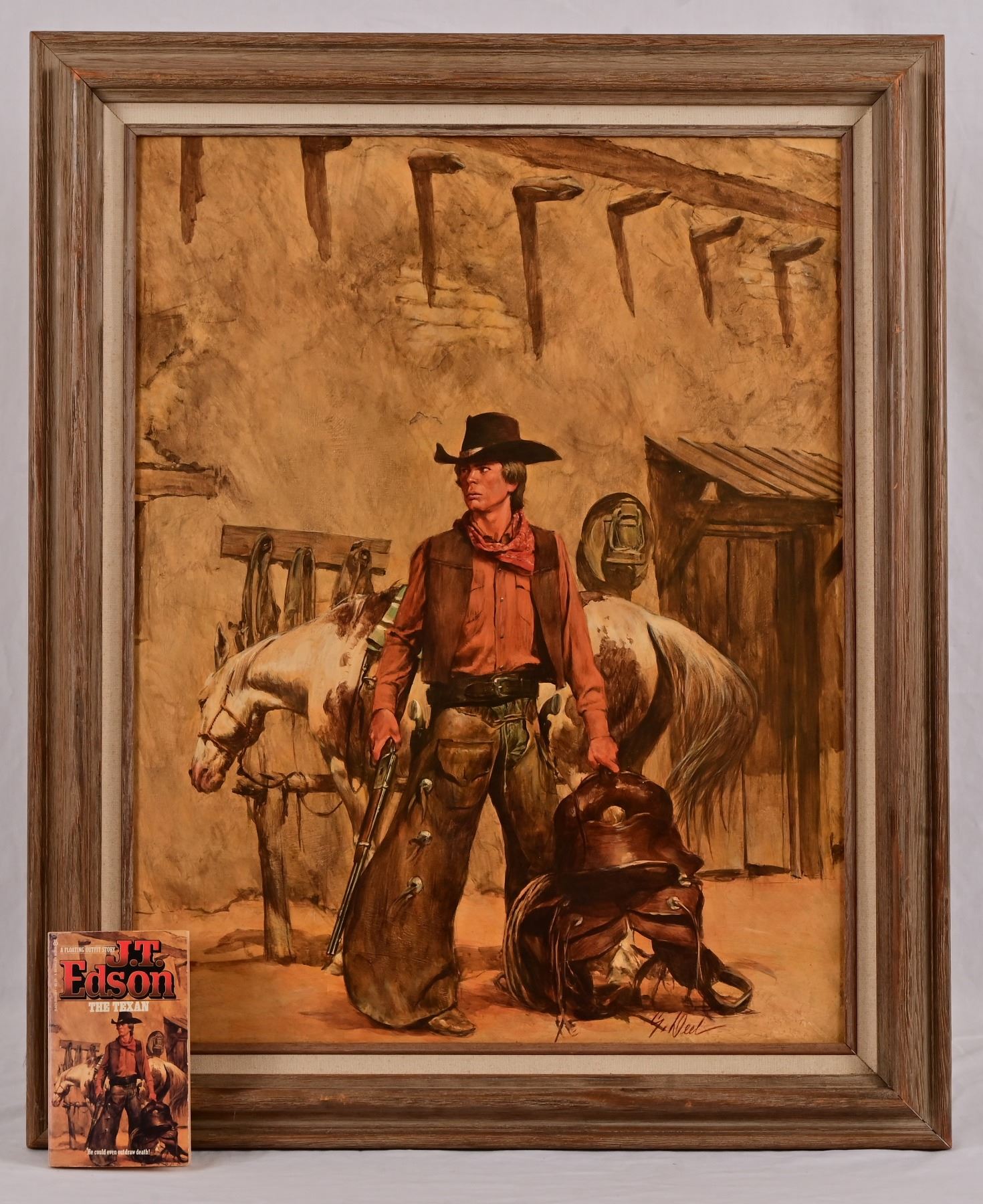 "The Texan", Guy Deel Original Oil Painting