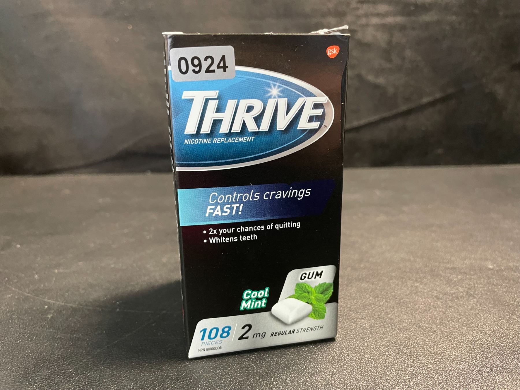 1 Box of Thrive Nicotine Replacement Gum; 2mg Regular Strength, Mint ...