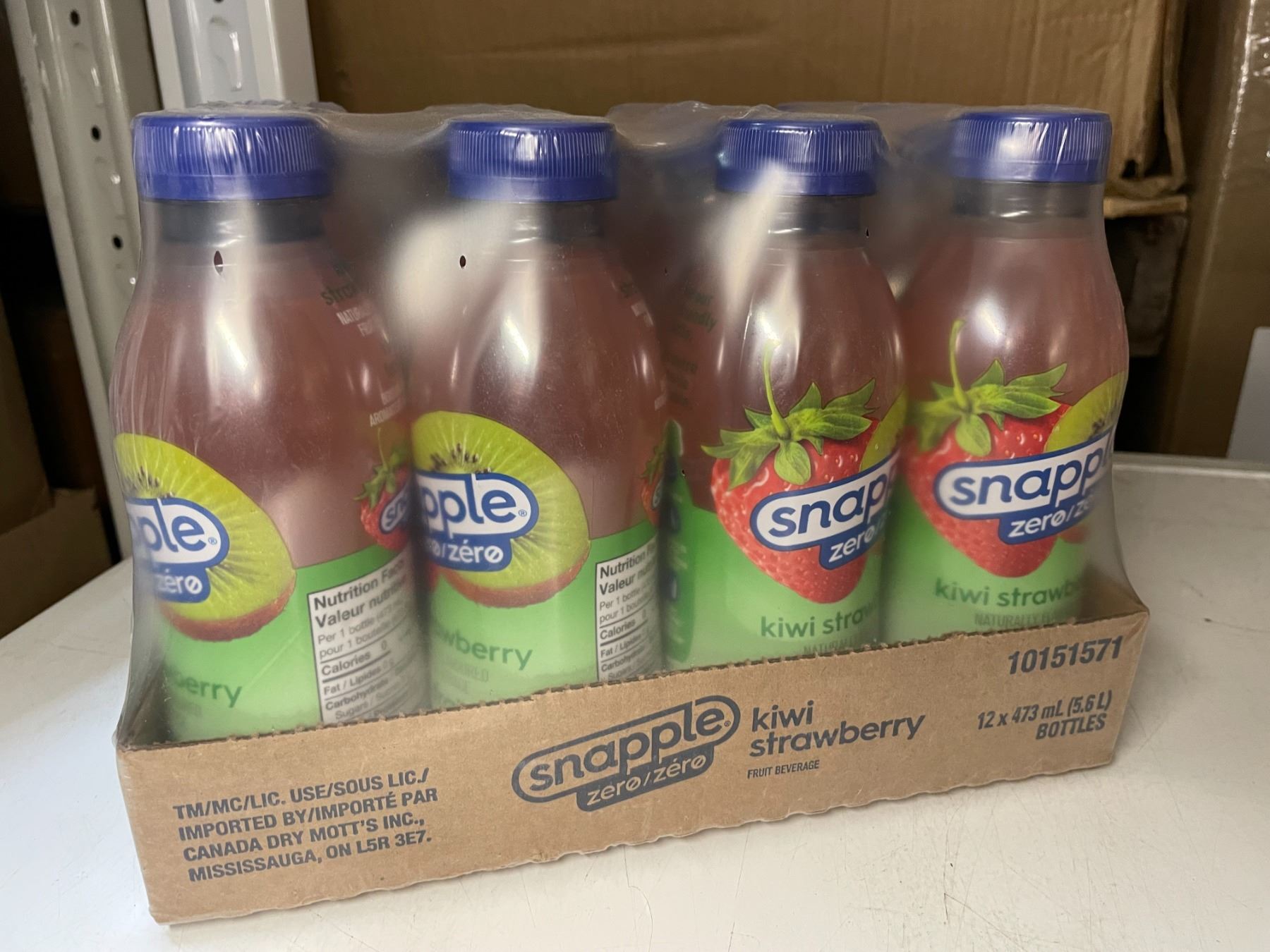 1 Case of Snapple Zero Sugar Kiwi Strawberry Naturally Flavoured Fruit ...