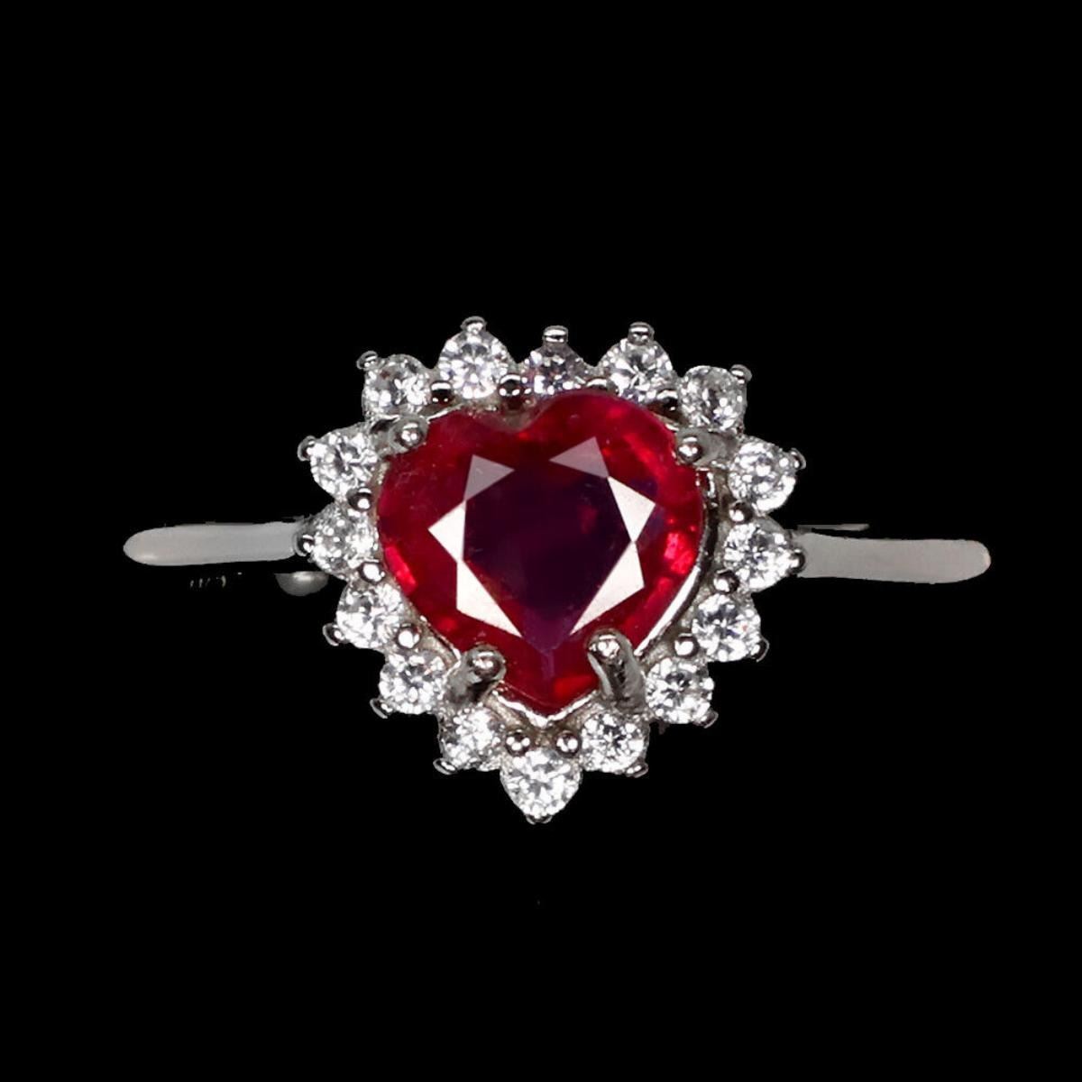 Natural Pigeon Blood Red Heart Ruby Ring