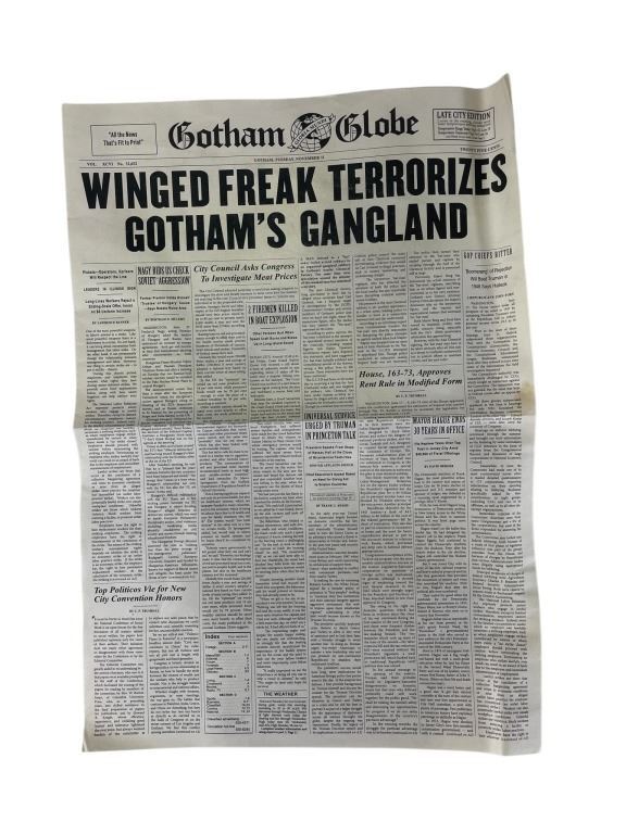 Batman (1989) - Gotham Globe Newspaper