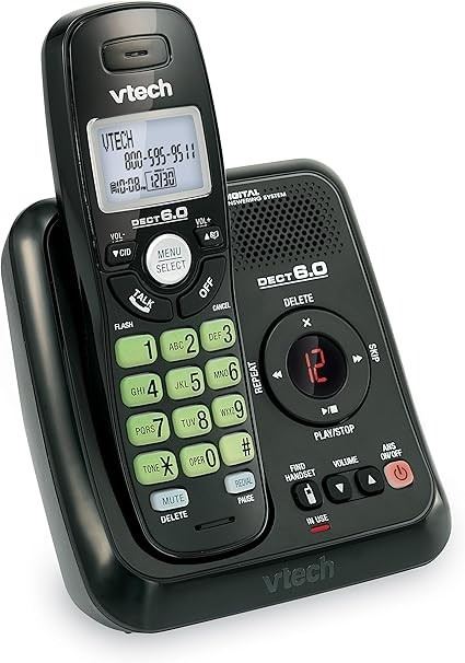 Vtech Dect 6.0 Single Handset Cordless Phone System With Digital ...
