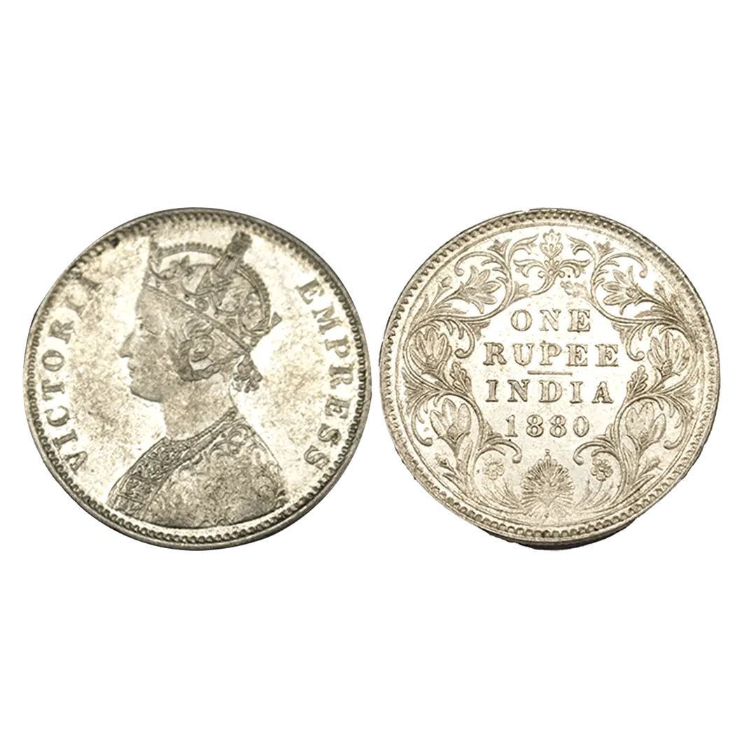 Victoria Empress, Silver Rupee, 1880, Bombay Mint, A3/IV/Dot.