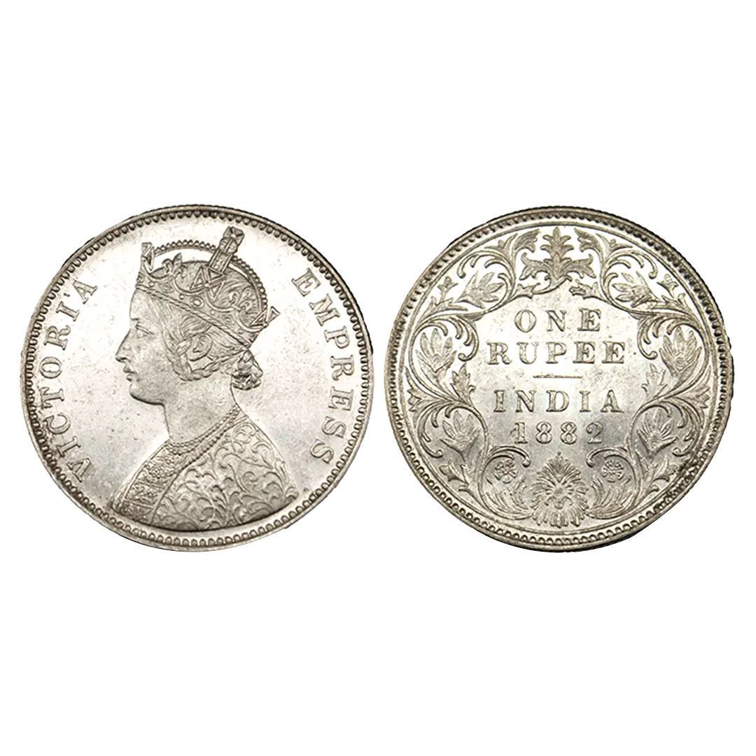 Victoria Empress, Silver Rupee, 1882, Bombay Mint.
