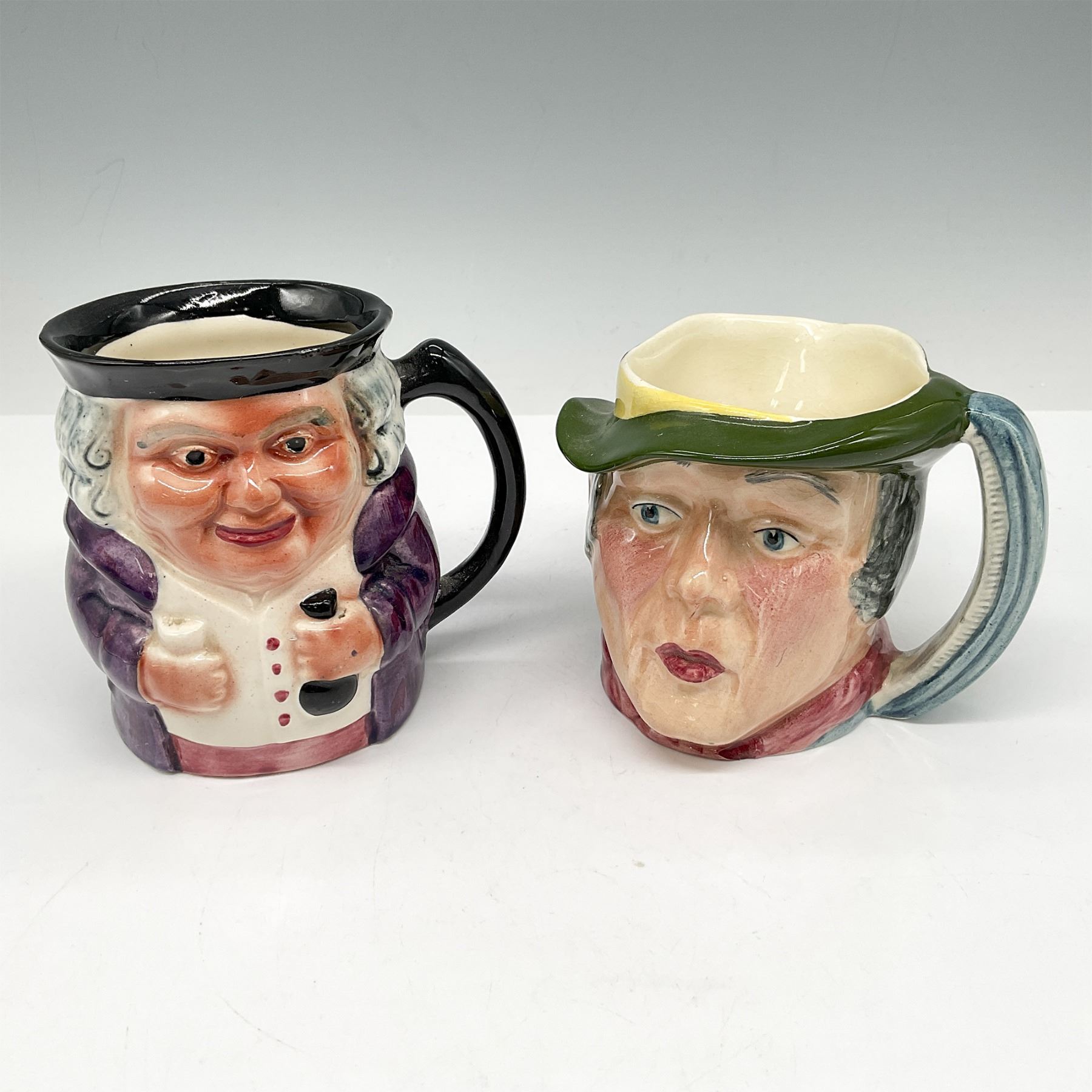 2pc Staffordshire Porcelain Character Jugs