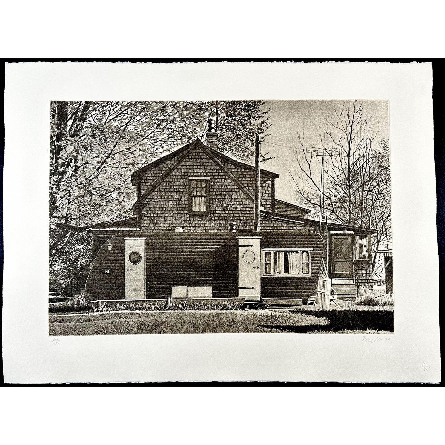 John Baeder (1938), Screenprint, House With Trailer, Signed
