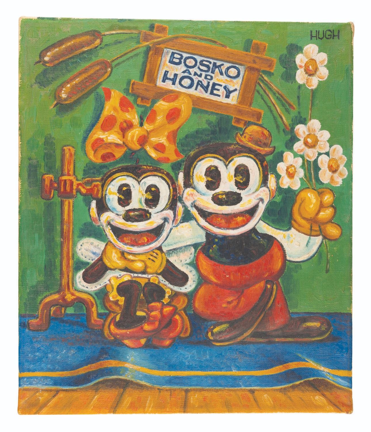A Bosko and Honey Painting by Hugh Harman.