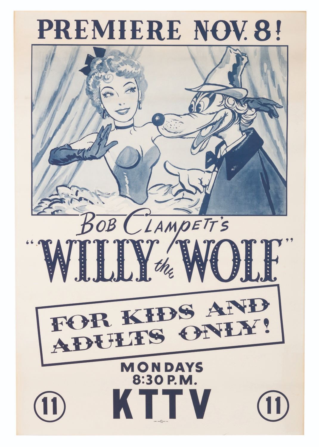 A Bob Clampett’s “Willy the Wolf” Premiere Poster.