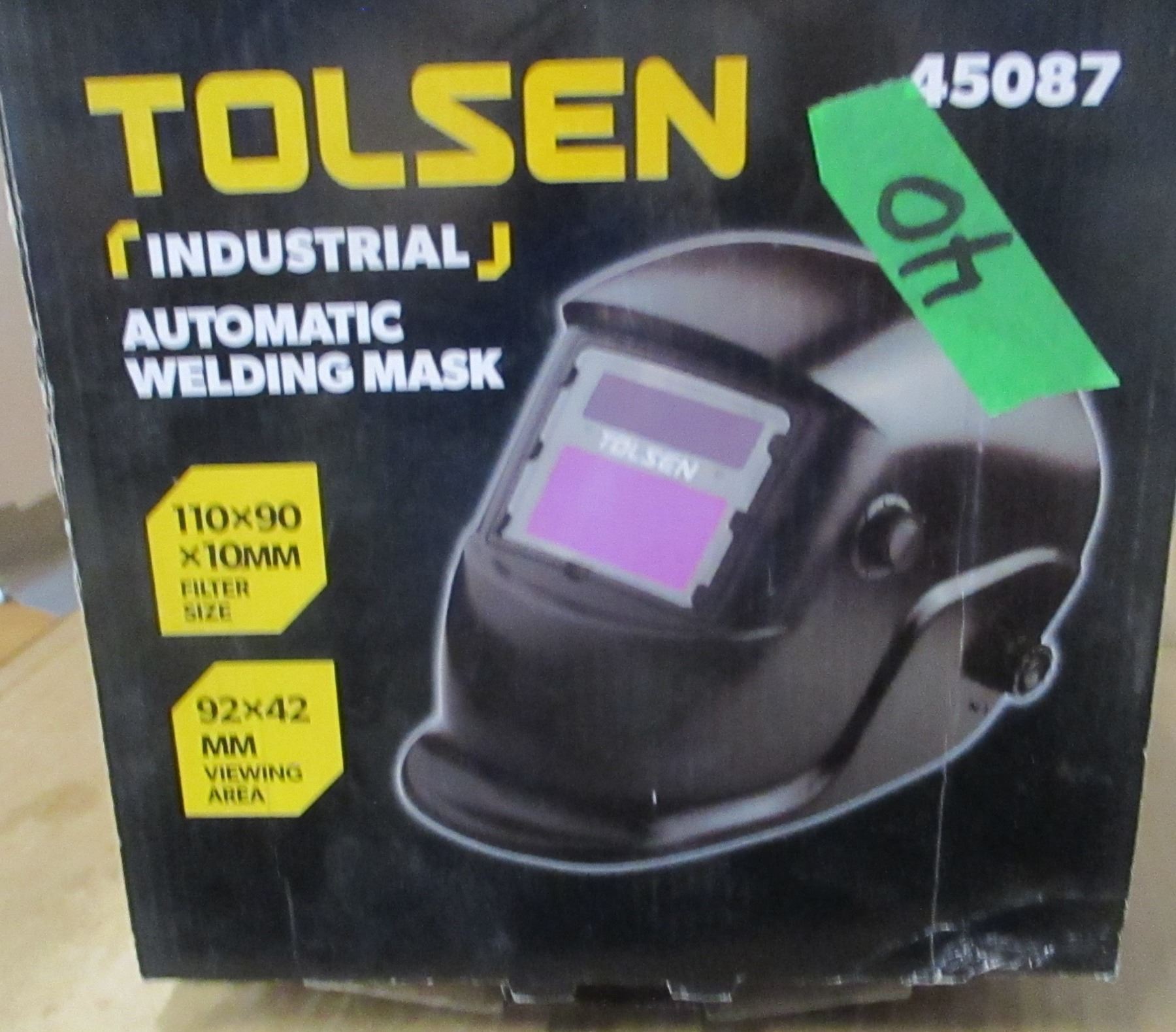 FREIGHT DAMAGE/STORE RETURN (AS IS): TOLSEN AUTOMATIC WELDING MASK