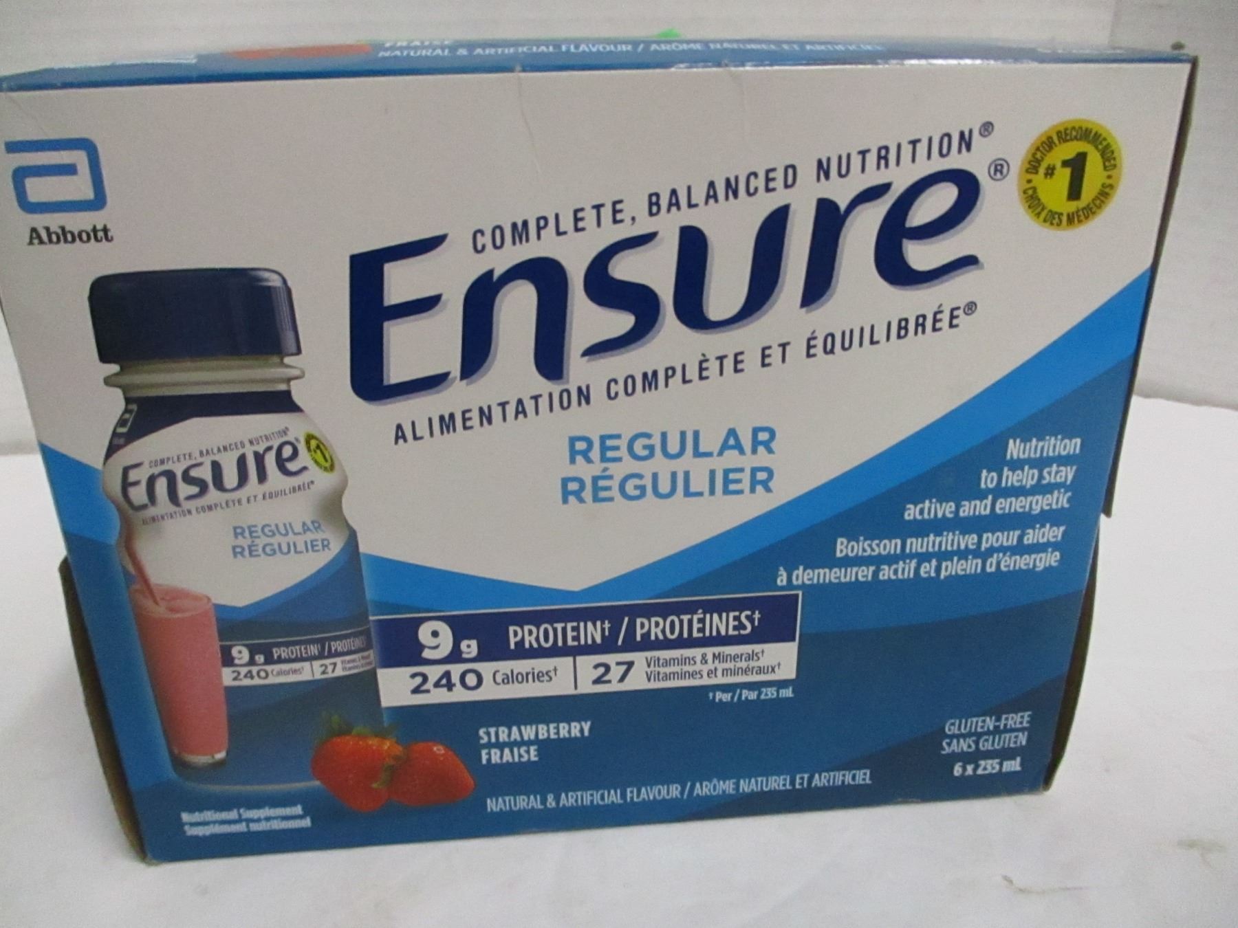 NEW: ENSURE REGULAR STRAWBERRY (6 X 235 ML) - BOX