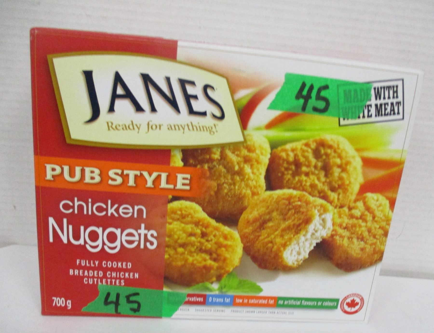 FROZEN: JANE'S FULLY COOKED CHICKEN NUGGETS (700G) - BOX