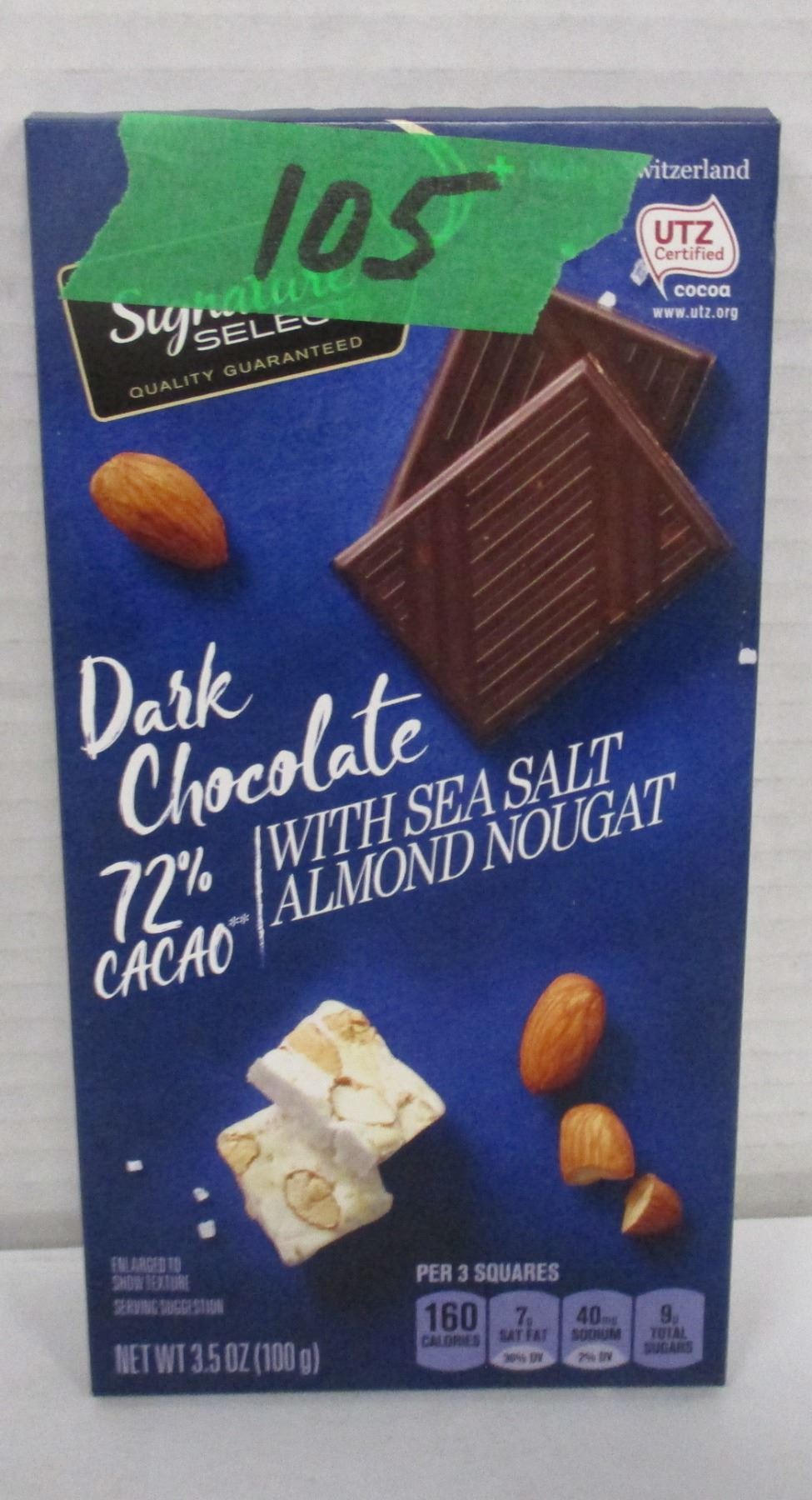 FREIGHT DAMAGE (AS IS): DARK CHOCOLATE, SEA SALT & ALMOND CHOCOLATE BAR ...
