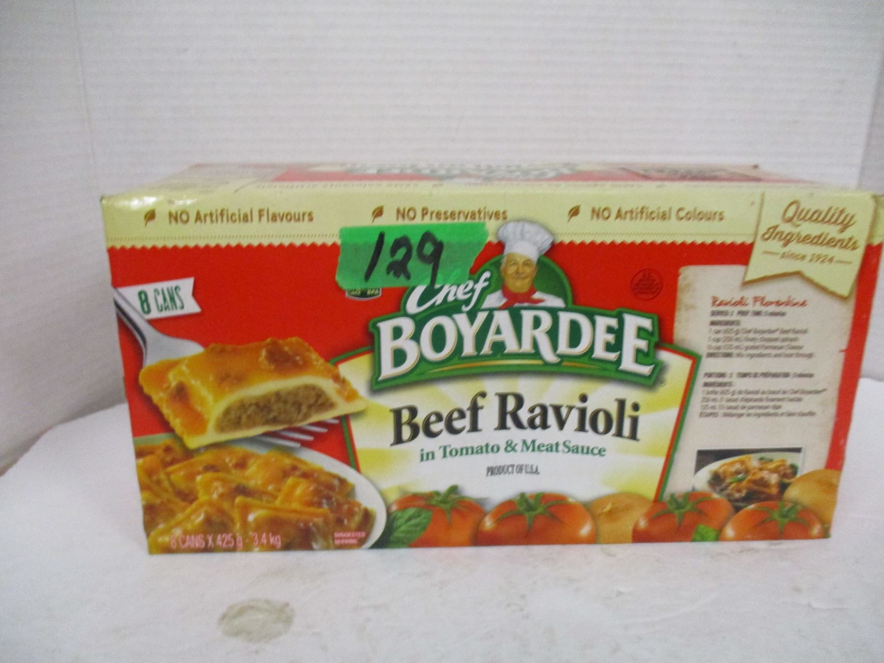 FREIGHT DAMAGE (AS IS): BOX C/W 8 CANS CHEF BOY R DEE RAVIOLI