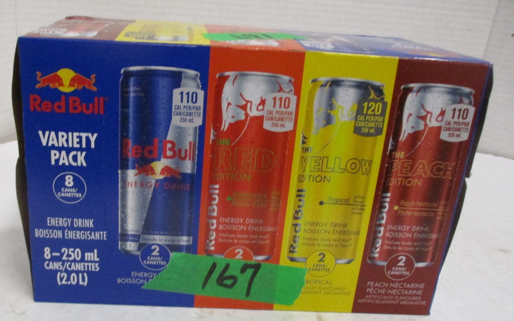 FREIGHT DAMAGE (AS IS): RED BULL ASSORTED DRINKS (8) - PER BOX