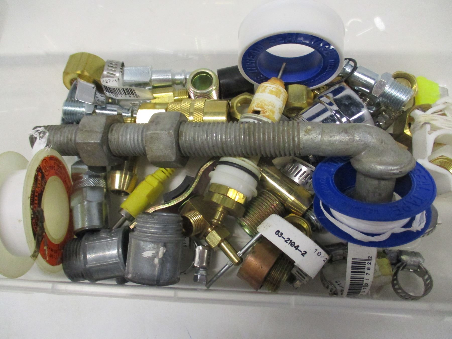 PLASTIC CONTAINER C/W AIR FITTINGS, ETC