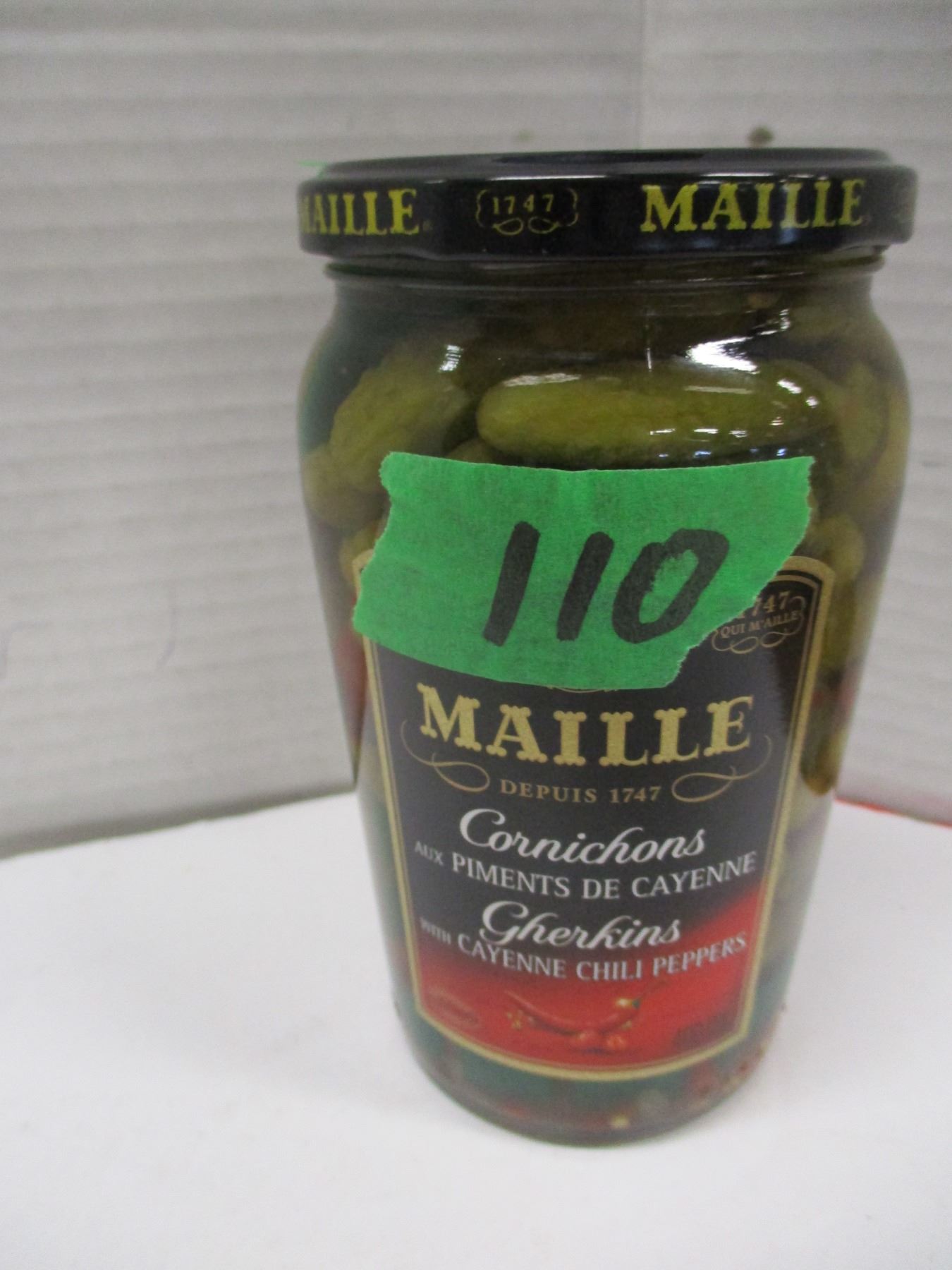 FREIGHT DAMAGE (AS IS): GERKINS WITH CAYENNE CHILI PEPPERS (400 ML) - JAR