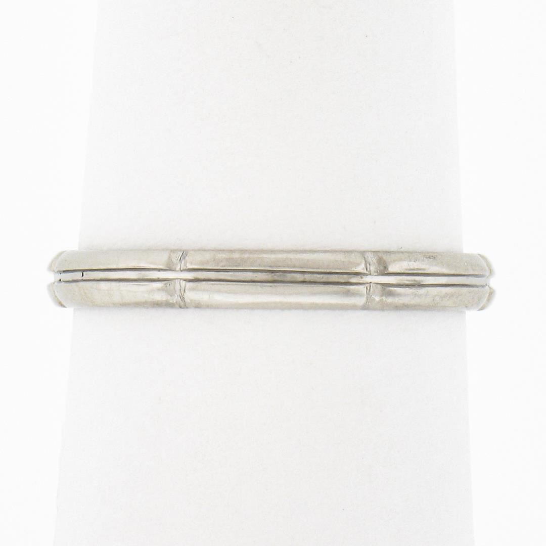 Vintage Palladium 2.45mm Pinched Grooved Eternity Stackable Wedding ...