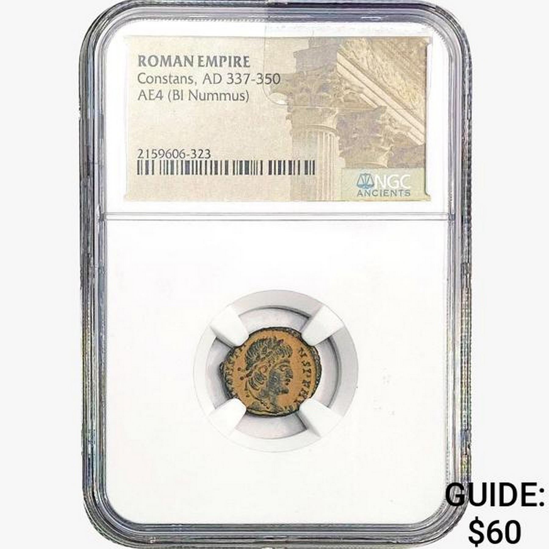 Roman Constans, AD 337-350 AE4 BI Nummus