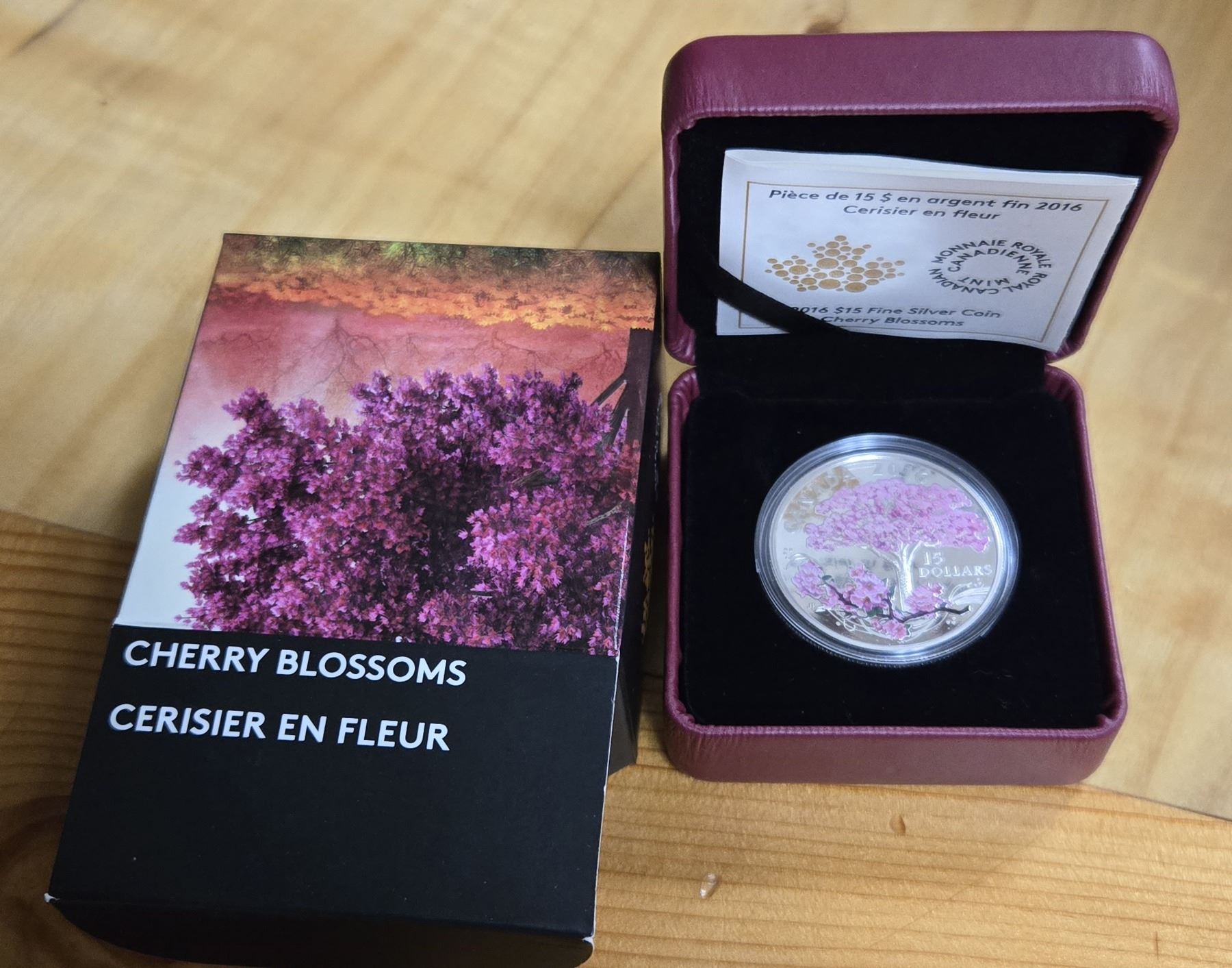 RCM 2016 Fine Silver “Cherry Blossoms” Colored Coin.