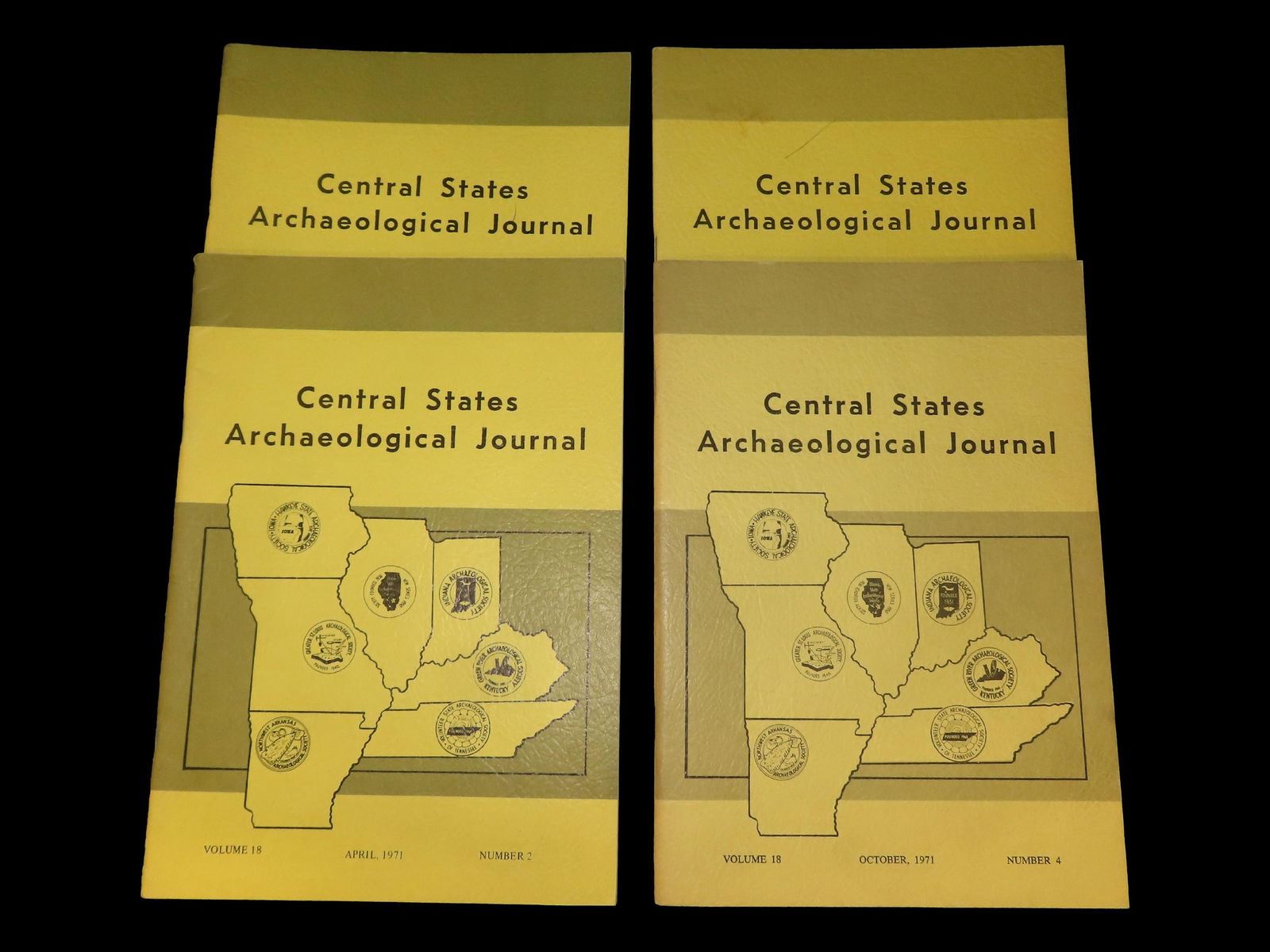 Set of 4 Central States Archaeological Journals-1971