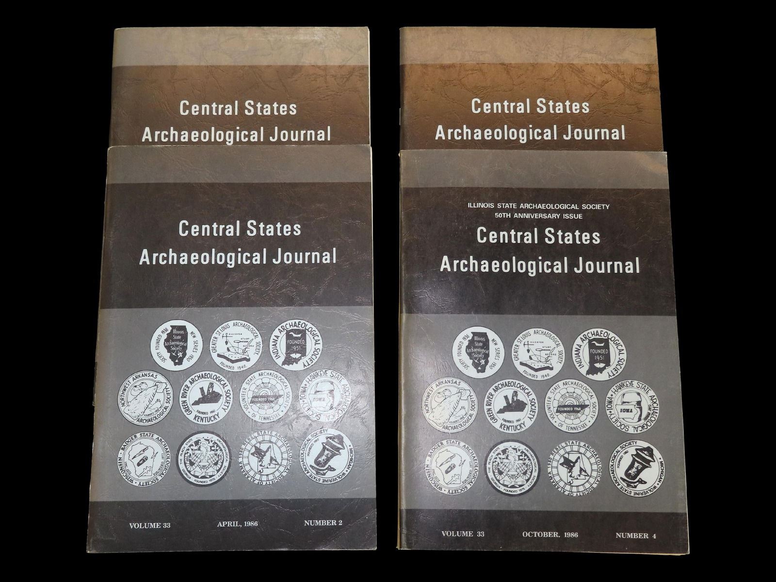 Set of 4 Central States Archaeological Journals-1986