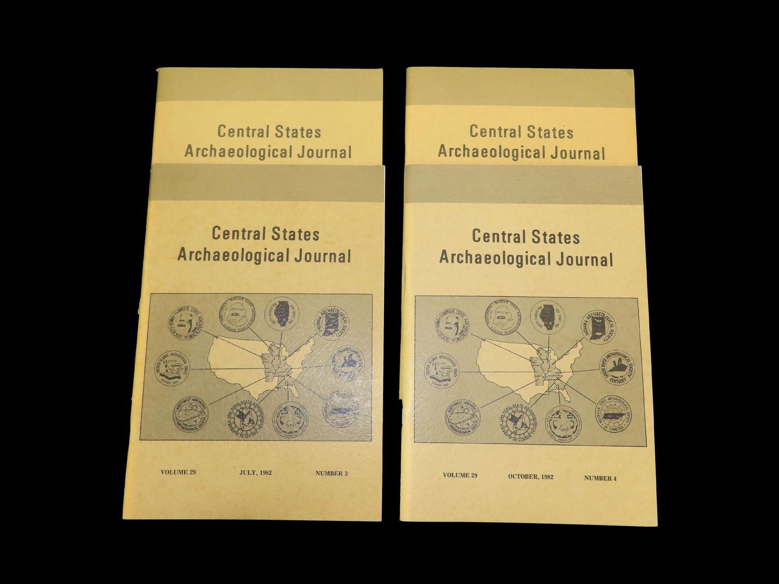 Set of 4 Central States Archaeological Journals-1982