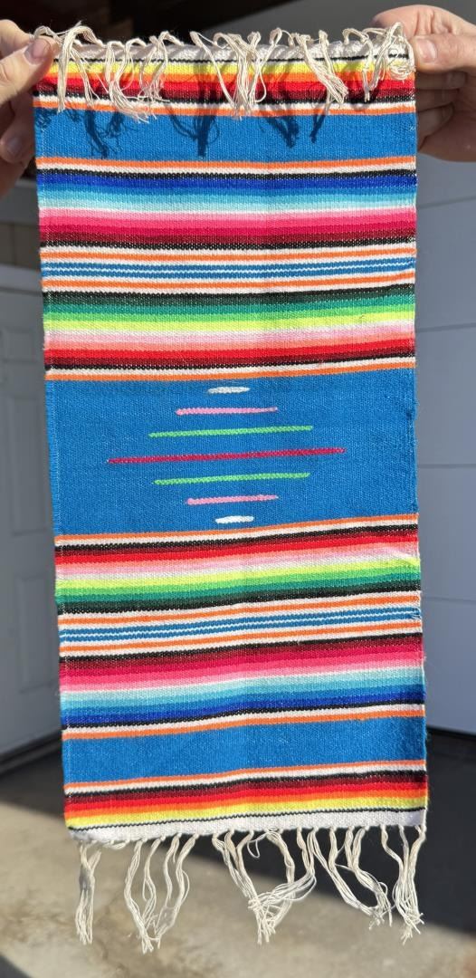 Antique Mexican Wool Serape Saltillo Blanket