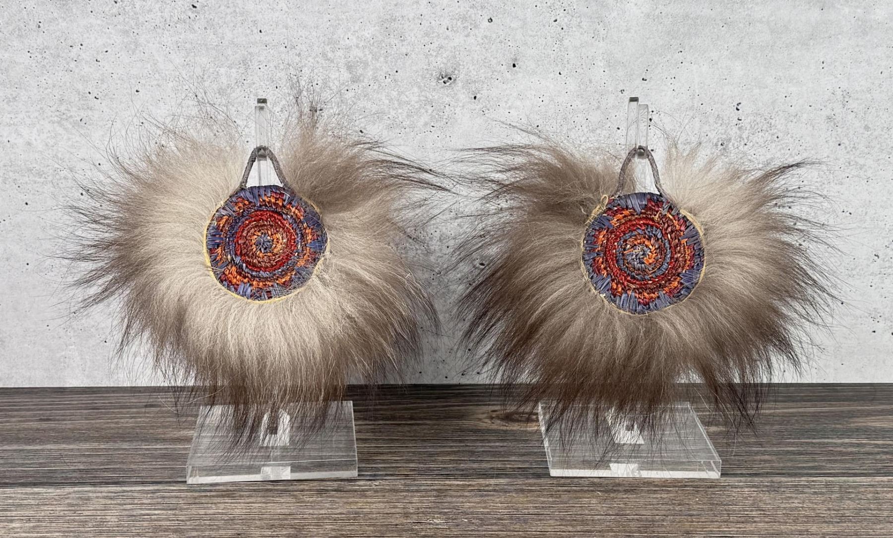 Alaskan Inuit Yupik Eskimo Woven Dance Fans