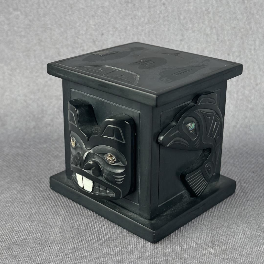 Glen Pollard Haida Argillite Killer Whale Box