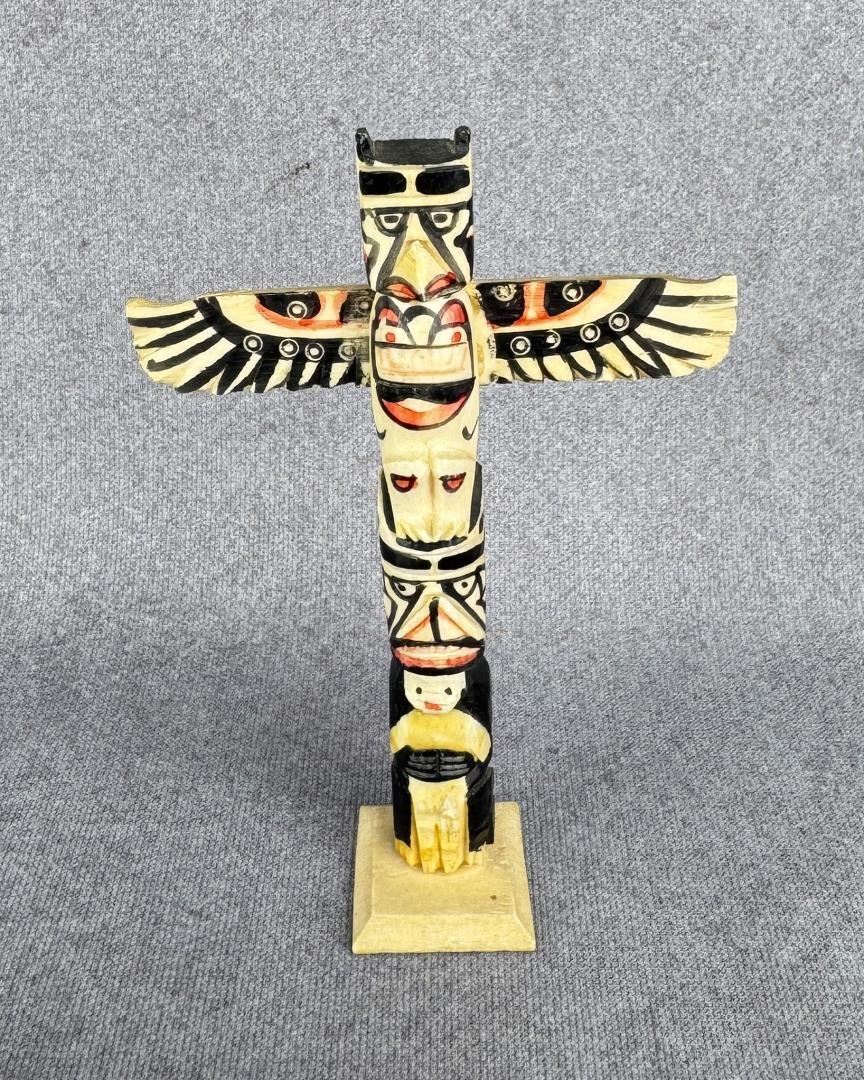 1950s Northwest Coast Carved Bone Totem Pole