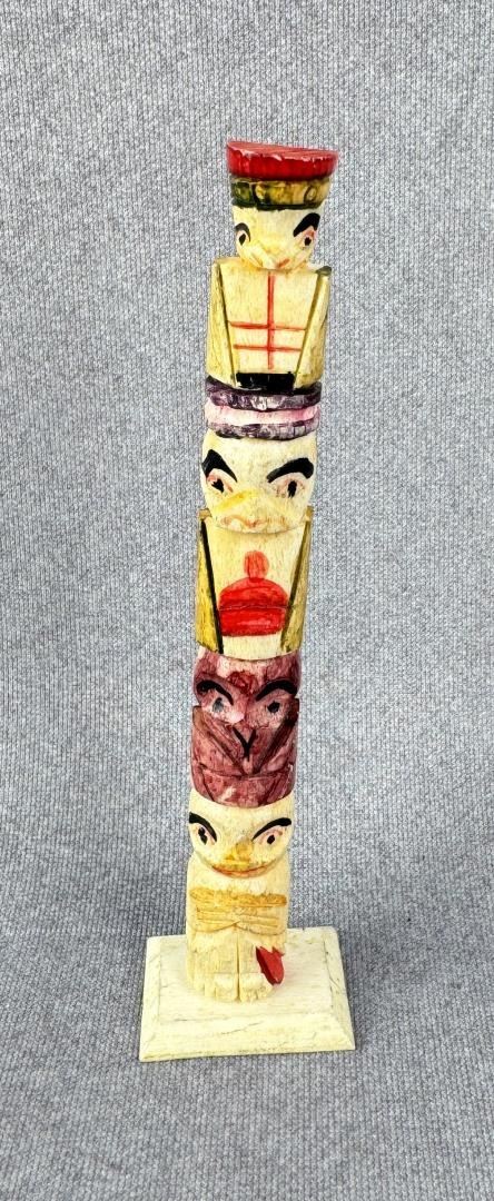 1950s Northwest Coast Carved Bone Totem Pole